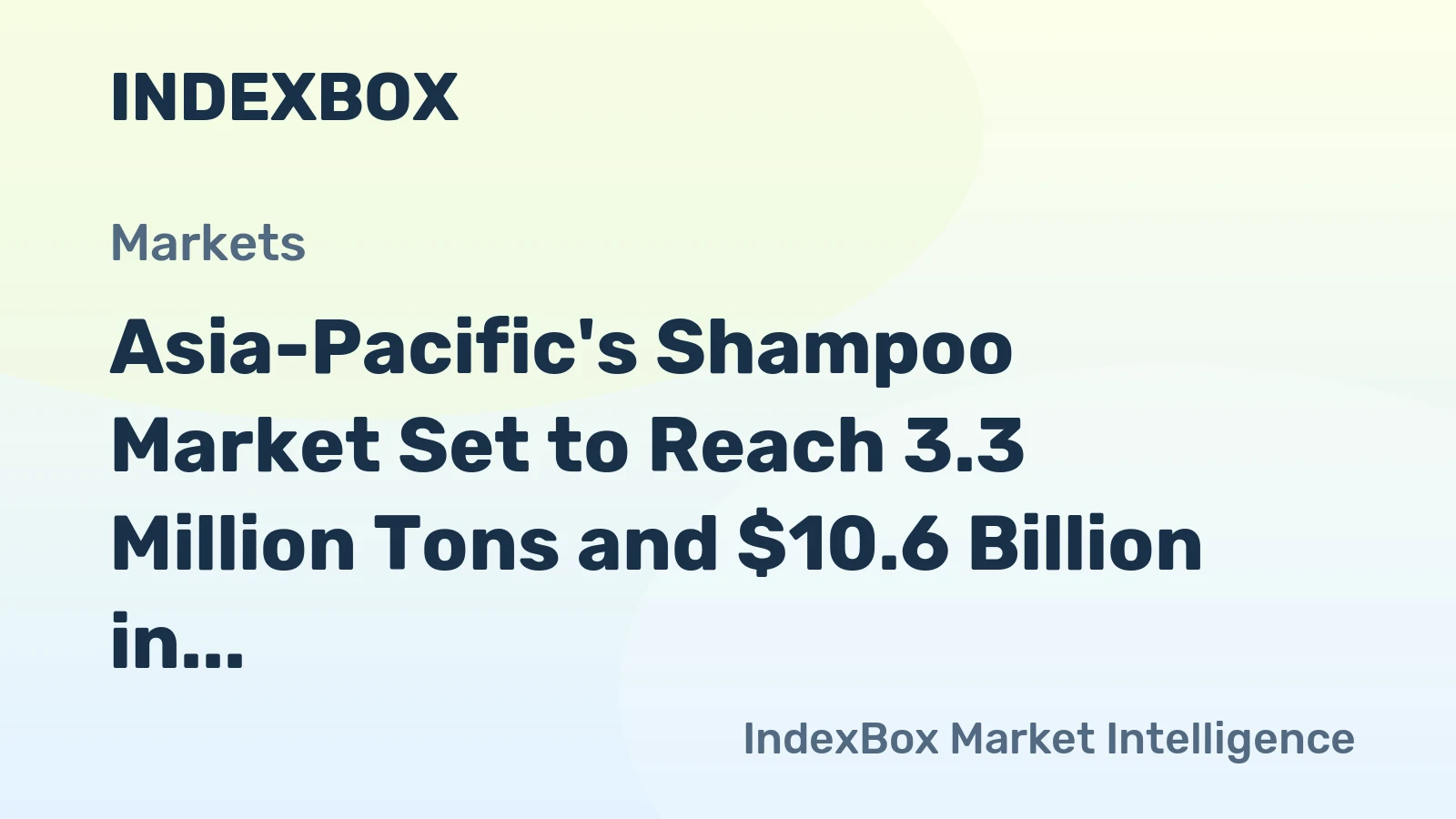 Asia-Pacific's Shampoo Market Set to Reach 3.3 Million Tons and $10.6 Billion in Value by 2035