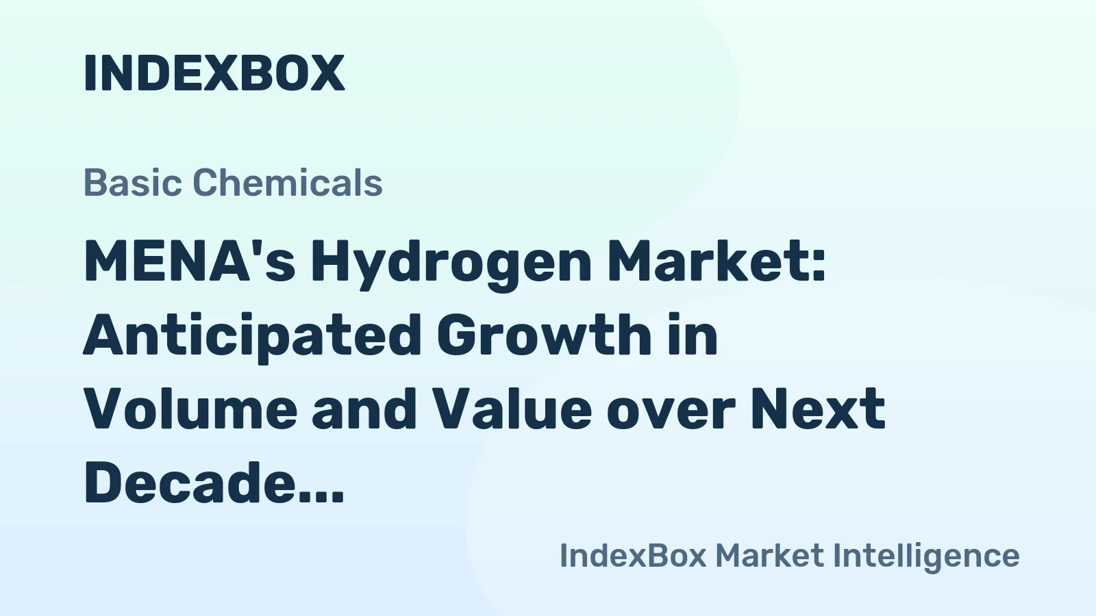 MENA's Hydrogen Market: Anticipated Growth in Volume and Value over Next Decade