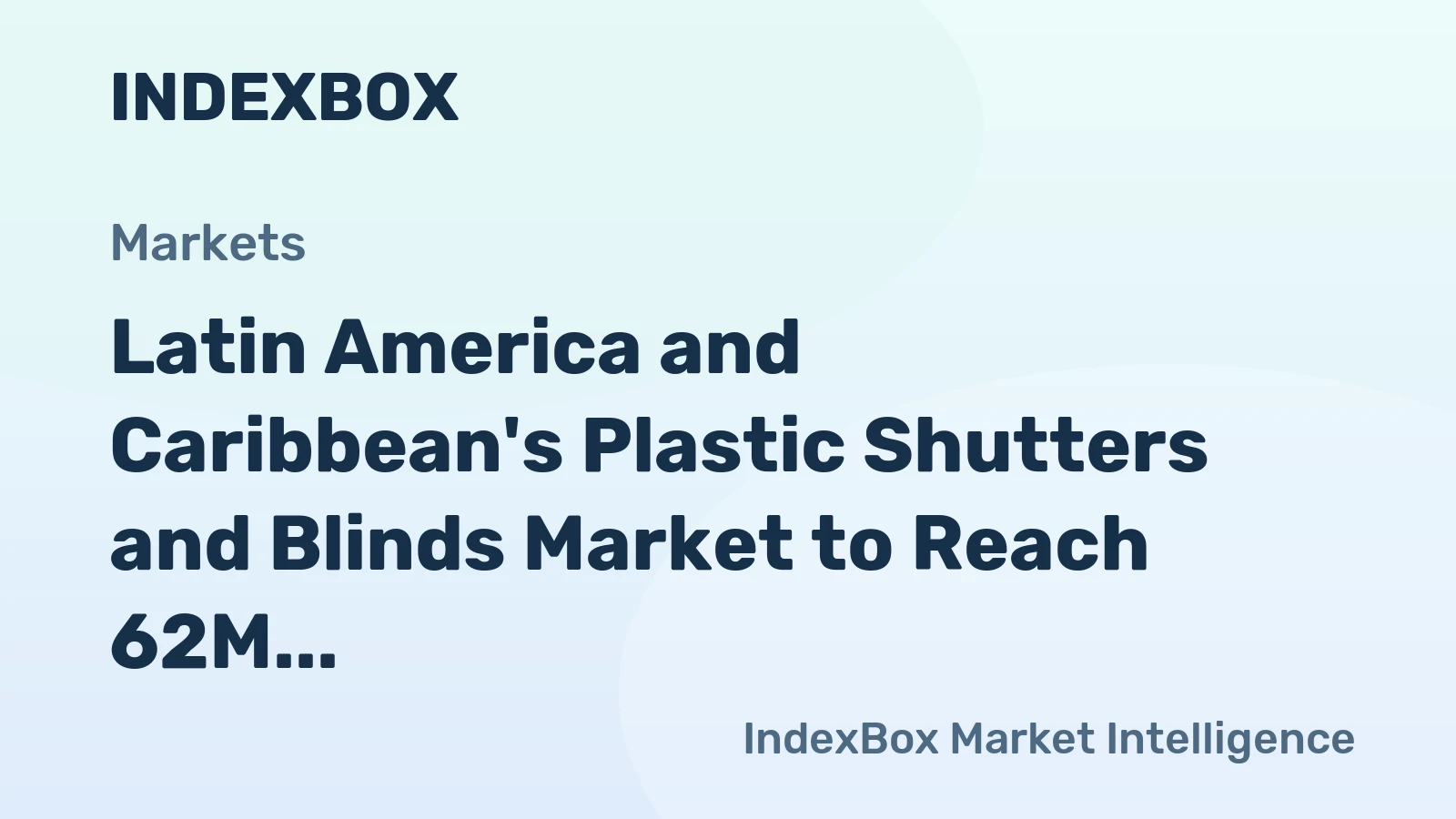 Latin America and Caribbean's Plastic Shutters and Blinds Market to Reach 62M Units and $511M by 2035