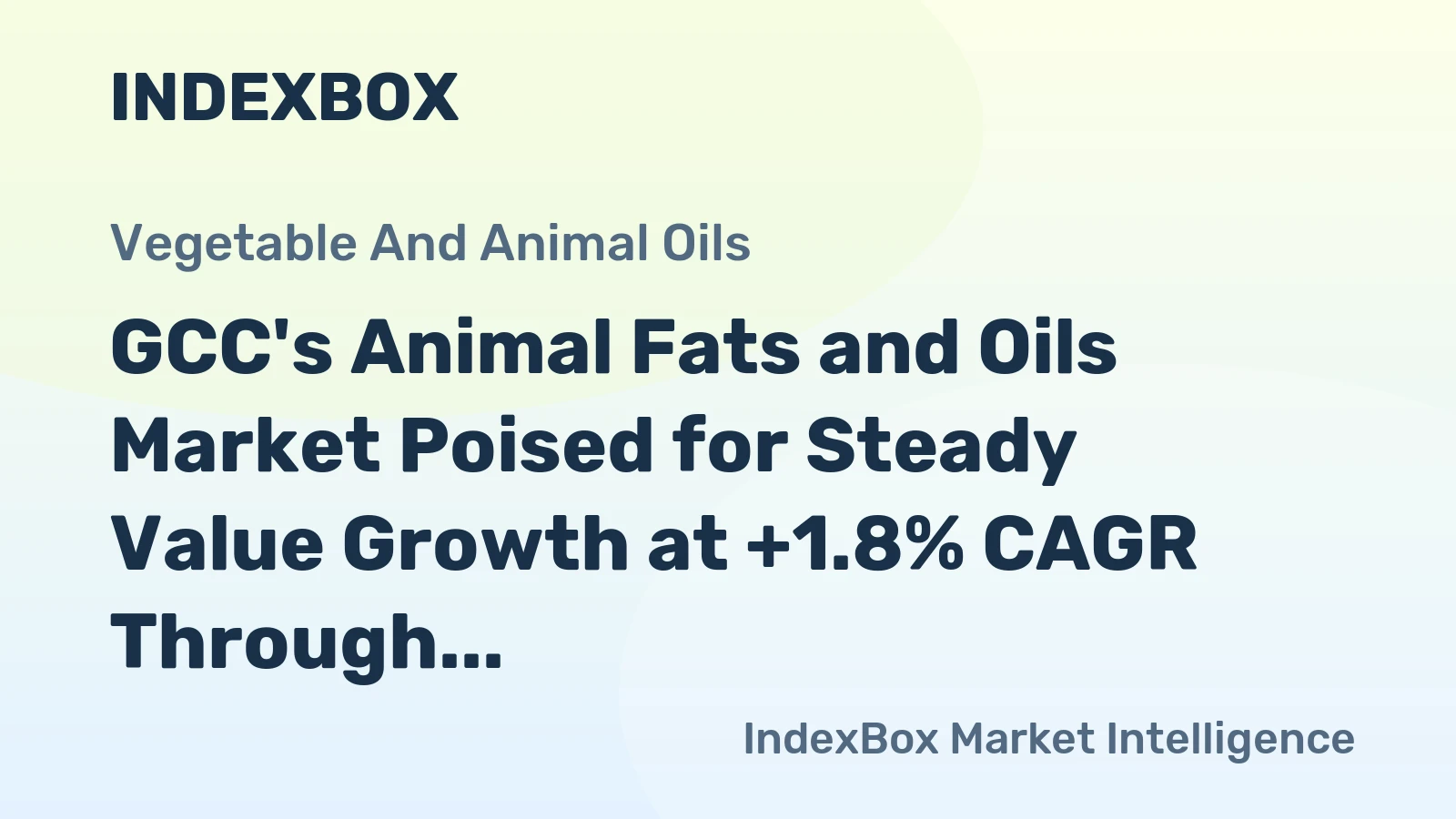 GCC's Animal Fats and Oils Market Poised for Steady Value Growth at +1.8% CAGR Through 2035