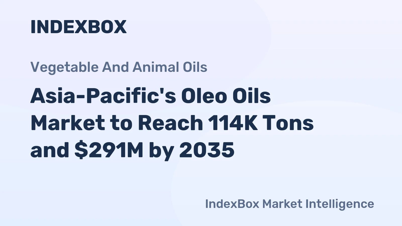 Asia-Pacific's Oleo Oils Market to Reach 114K Tons and $291M by 2035