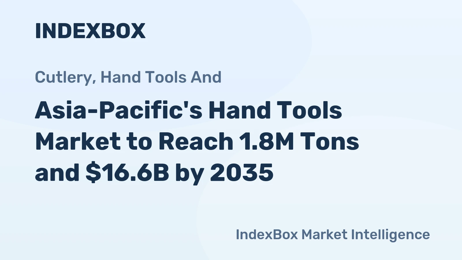 Asia-Pacific's Hand Tools Market to Reach 1.8M Tons and $16.6B by 2035