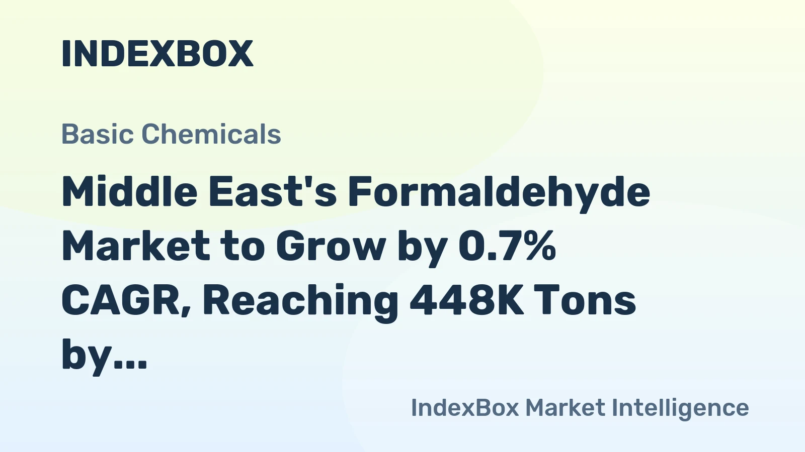 Middle East's Formaldehyde Market to Grow by 0.7% CAGR, Reaching 448K Tons by 2035