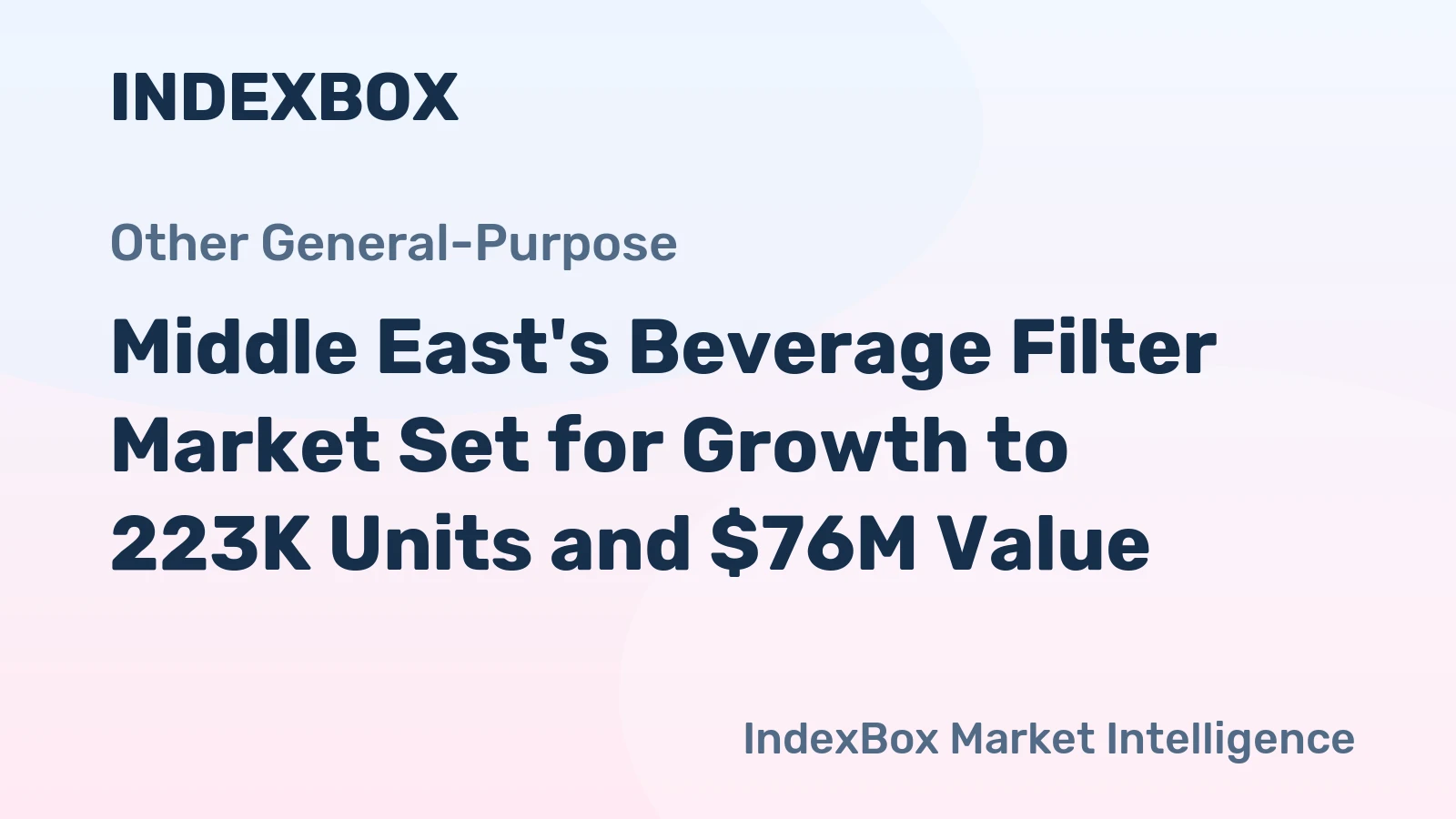 Middle East's Beverage Filter Market Set for Growth to 223K Units and $76M Value