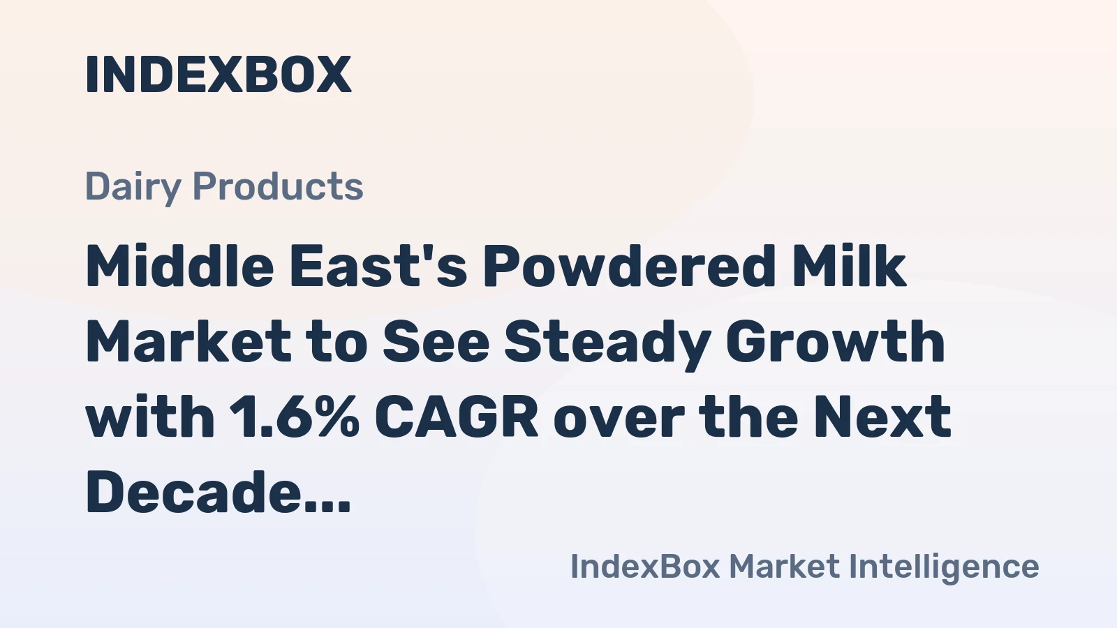 Middle East's Powdered Milk Market to See Steady Growth with 1.6% CAGR over the Next Decade