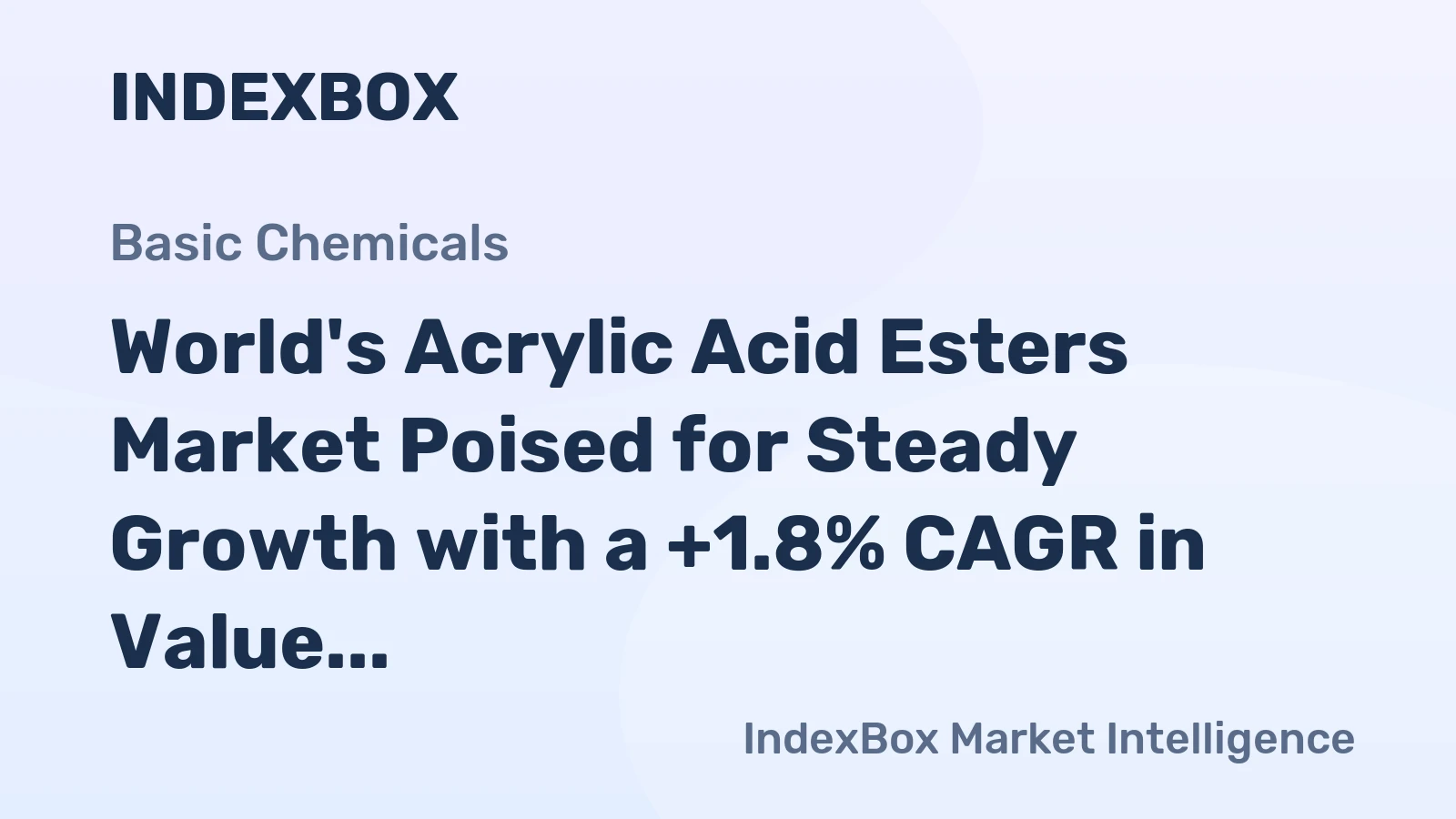 World's Acrylic Acid Esters Market Poised for Steady Growth with a +1.8% CAGR in Value Through 2035