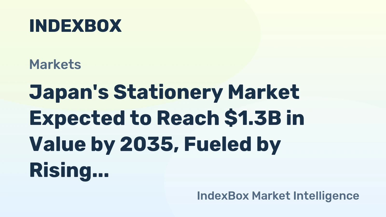 Japan's Stationery Market Expected to Reach $1.3B in Value by 2035, Fueled by Rising Demand