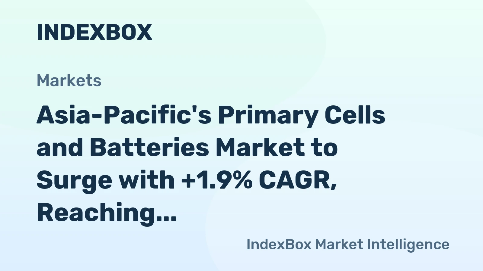 Asia-Pacific's Primary Cells and Batteries Market to Surge with +1.9% CAGR, Reaching $4.5B by 2035