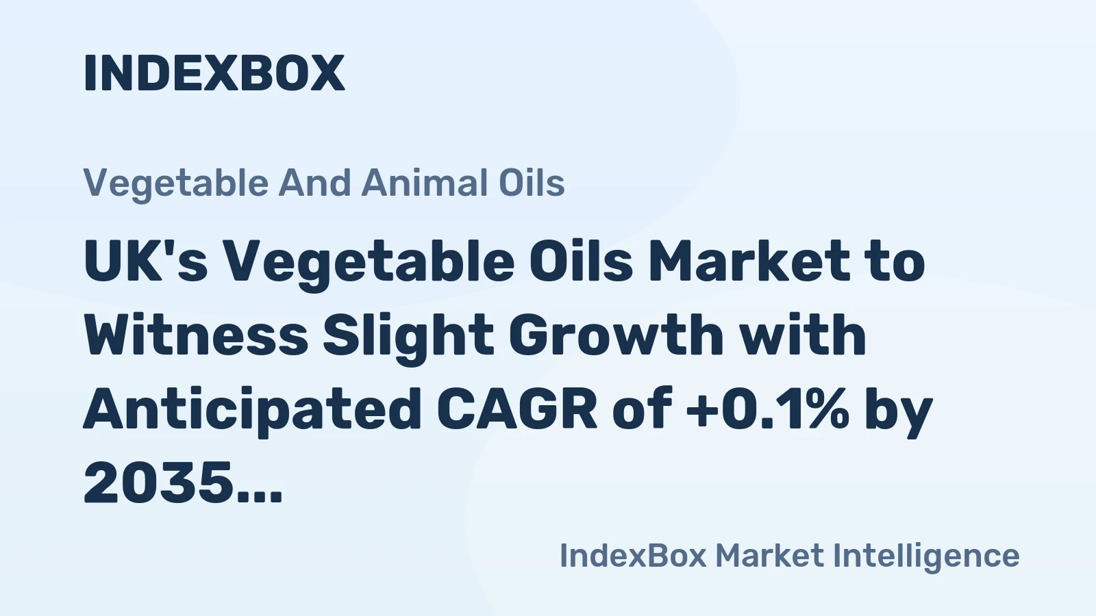 UK's Vegetable Oils Market to Witness Slight Growth with Anticipated CAGR of +0.1% by 2035