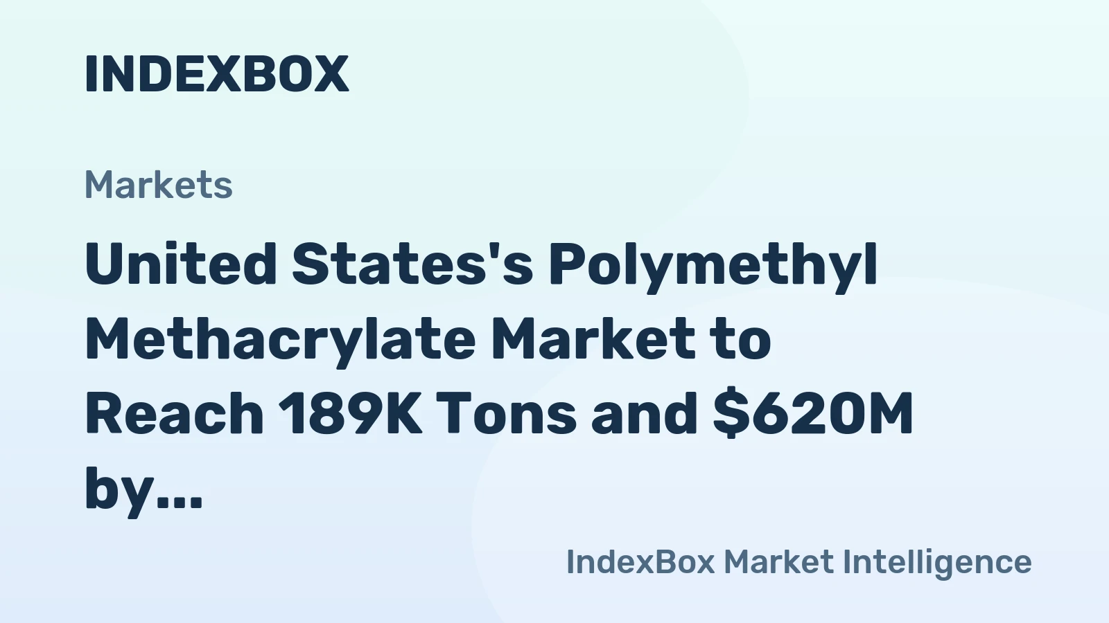 United States's Polymethyl Methacrylate Market to Reach 189K Tons and $620M by 2035, Driven by Increasing Demand