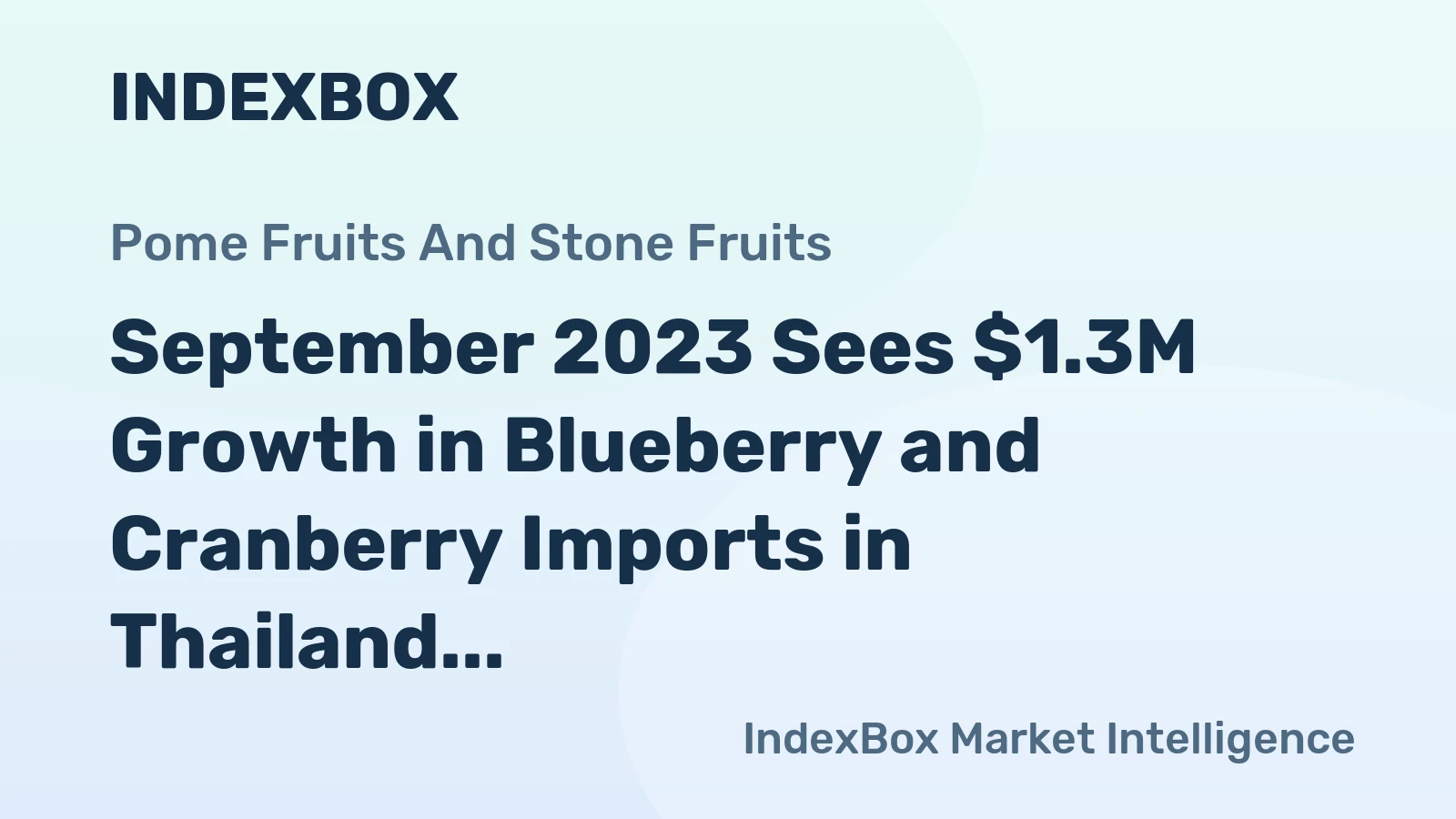 September 2023 Sees $1.3M Growth in Blueberry and Cranberry Imports in Thailand