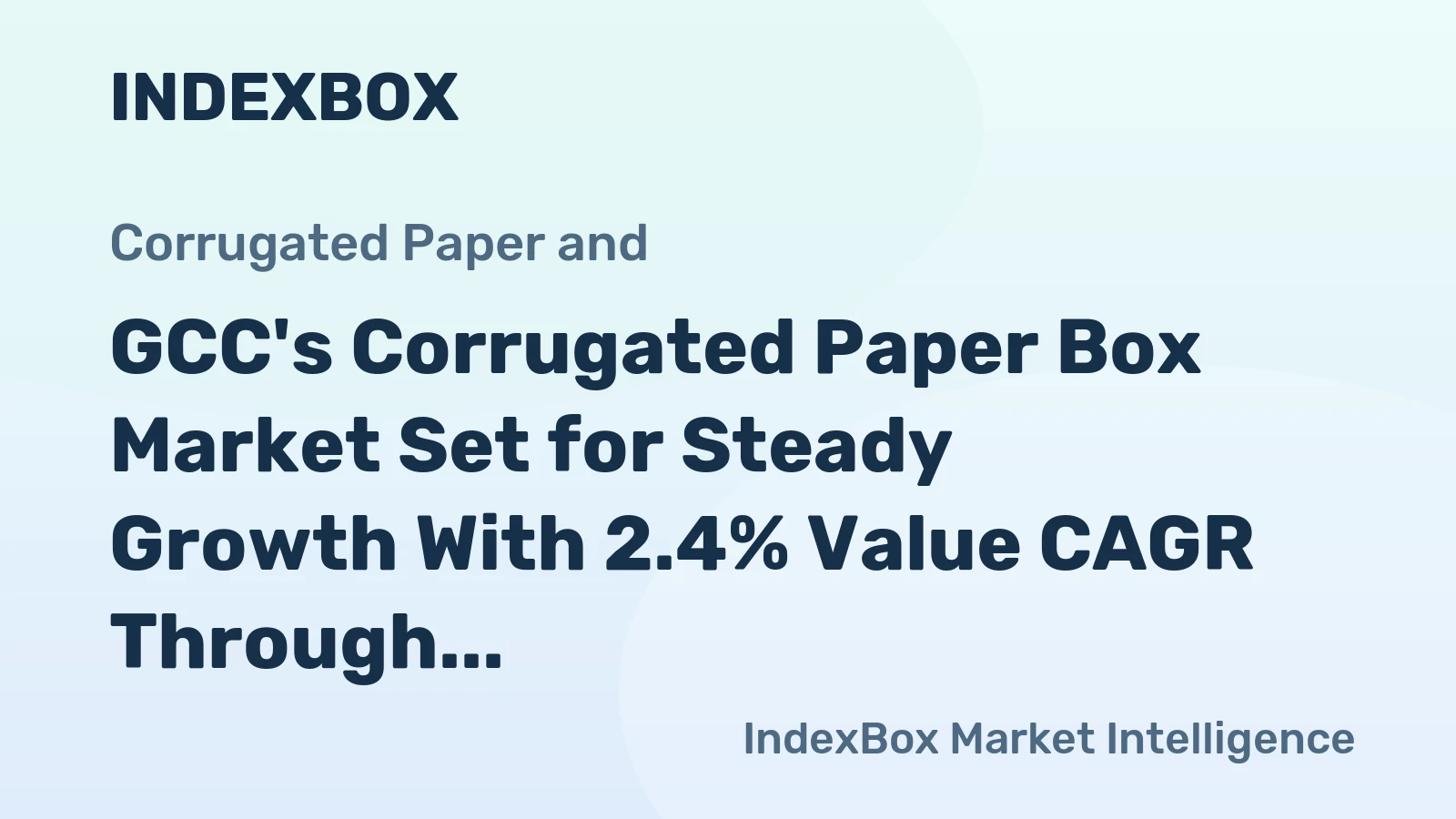 GCC's Corrugated Paper Box Market Set for Steady Growth With 2.4% Value CAGR Through 2035
