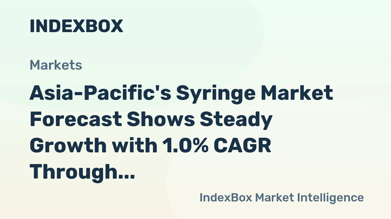 Asia-Pacific's Syringe Market Forecast Shows Steady Growth with 1.0% CAGR Through 2035