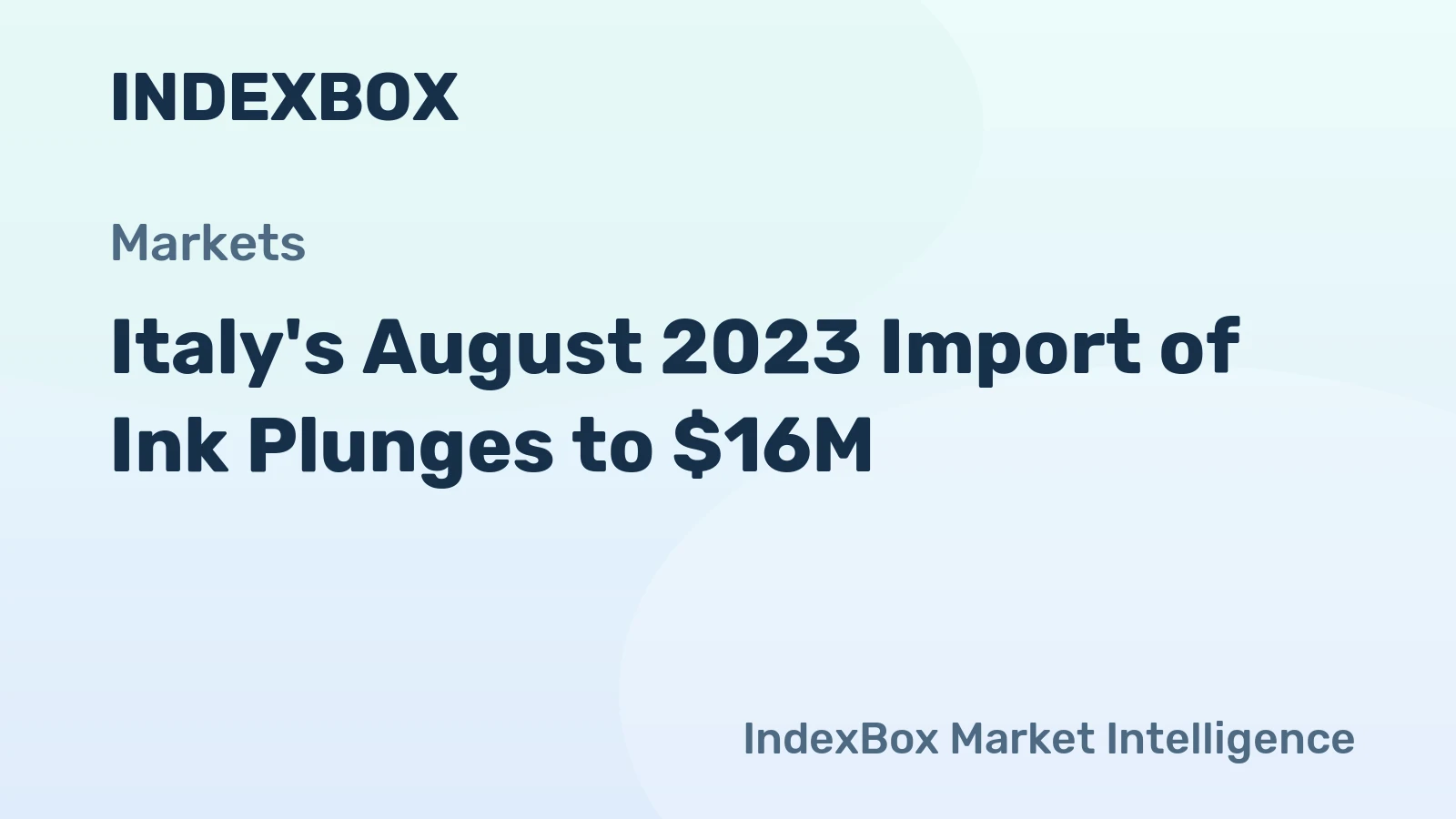 Italy's August 2023 Import of Ink Plunges to $16M