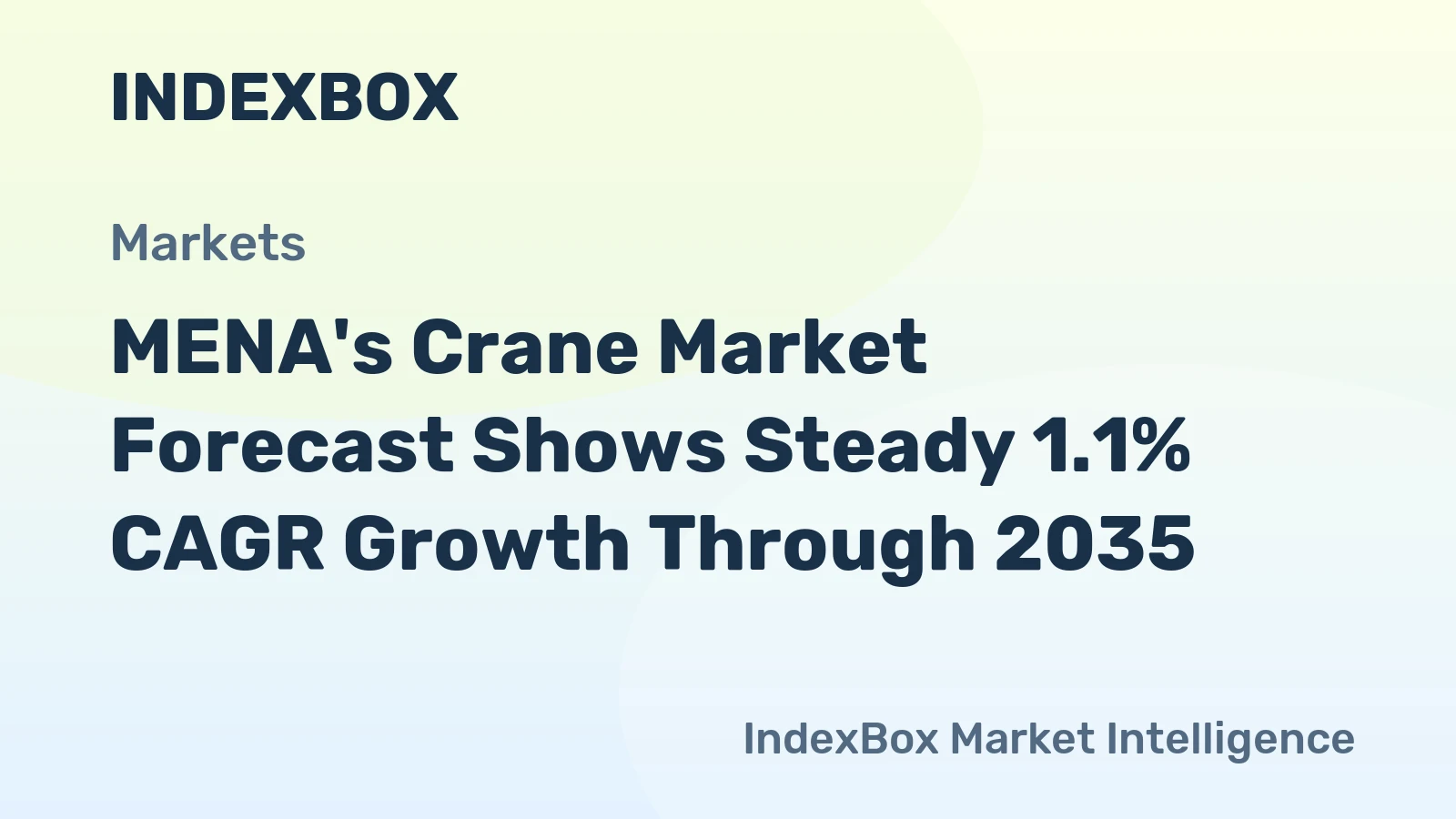 MENA's Crane Market Forecast Shows Steady 1.1% CAGR Growth Through 2035