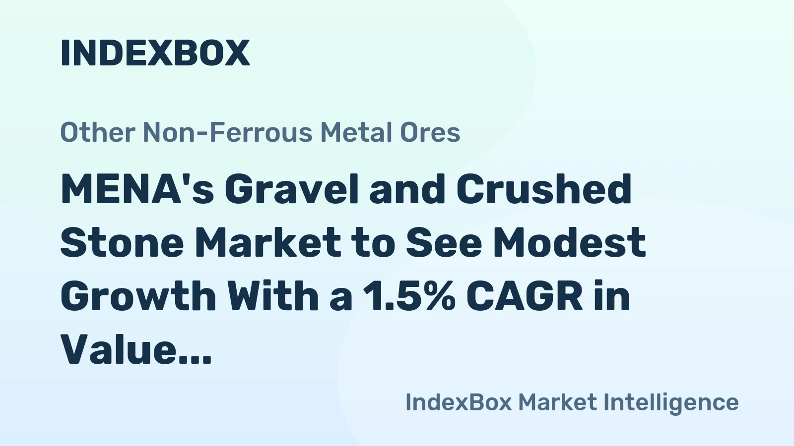 MENA's Gravel and Crushed Stone Market to See Modest Growth With a 1.5% CAGR in Value Through 2035
