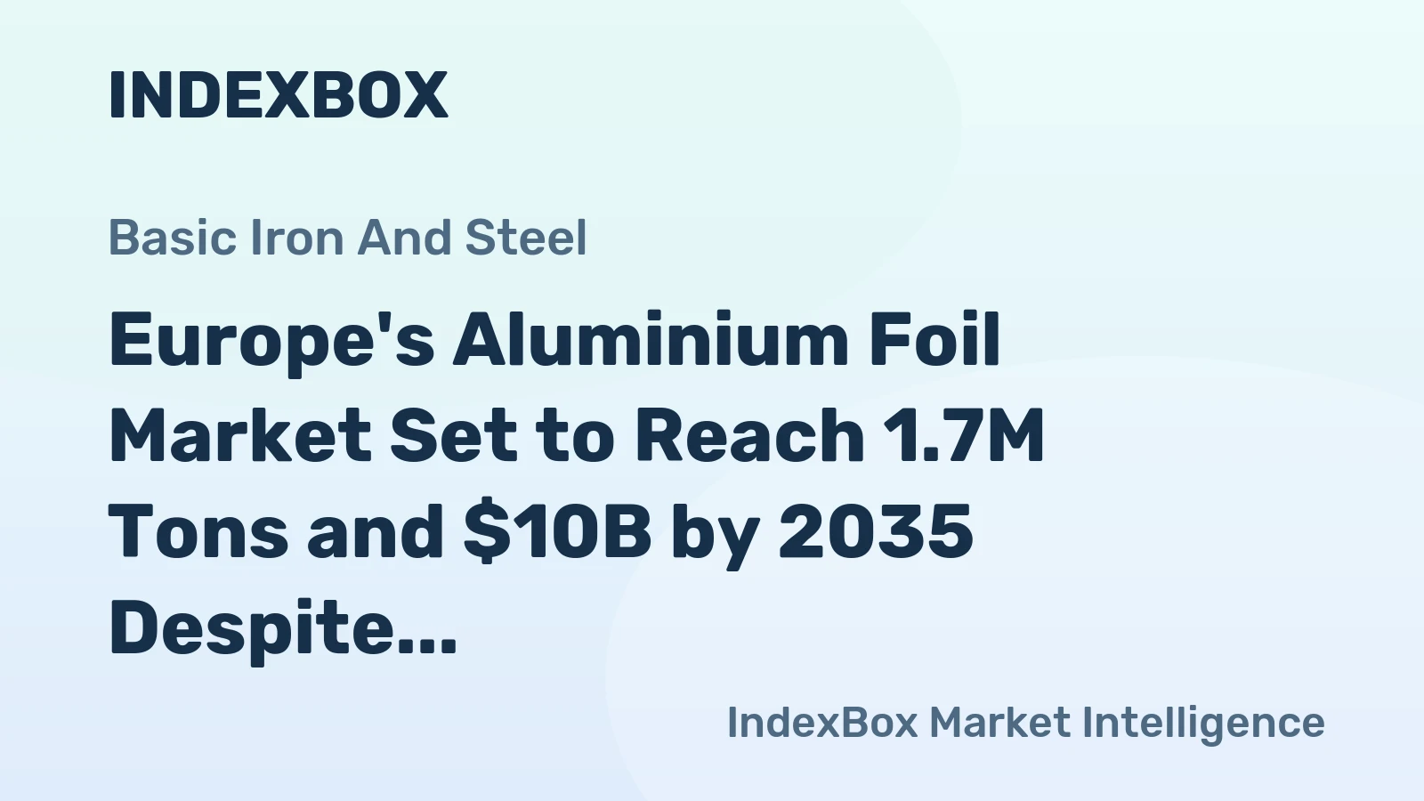 Europe's Aluminium Foil Market Set to Reach 1.7M Tons and $10B by 2035 Despite Recent Decline