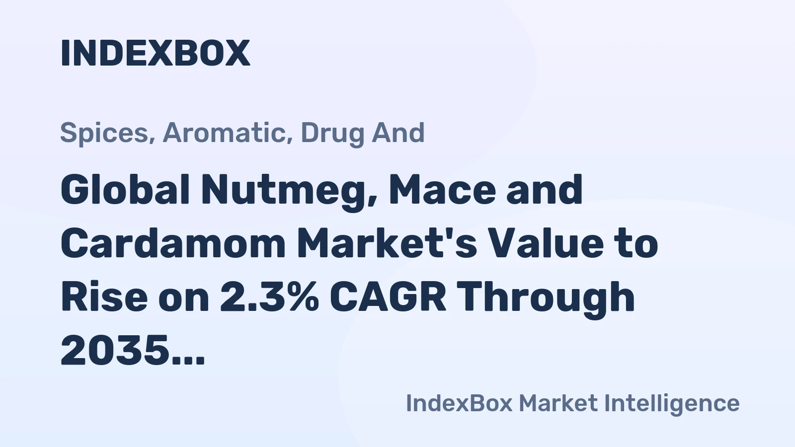 Global Nutmeg, Mace and Cardamom Market's Value to Rise on 2.3% CAGR Through 2035