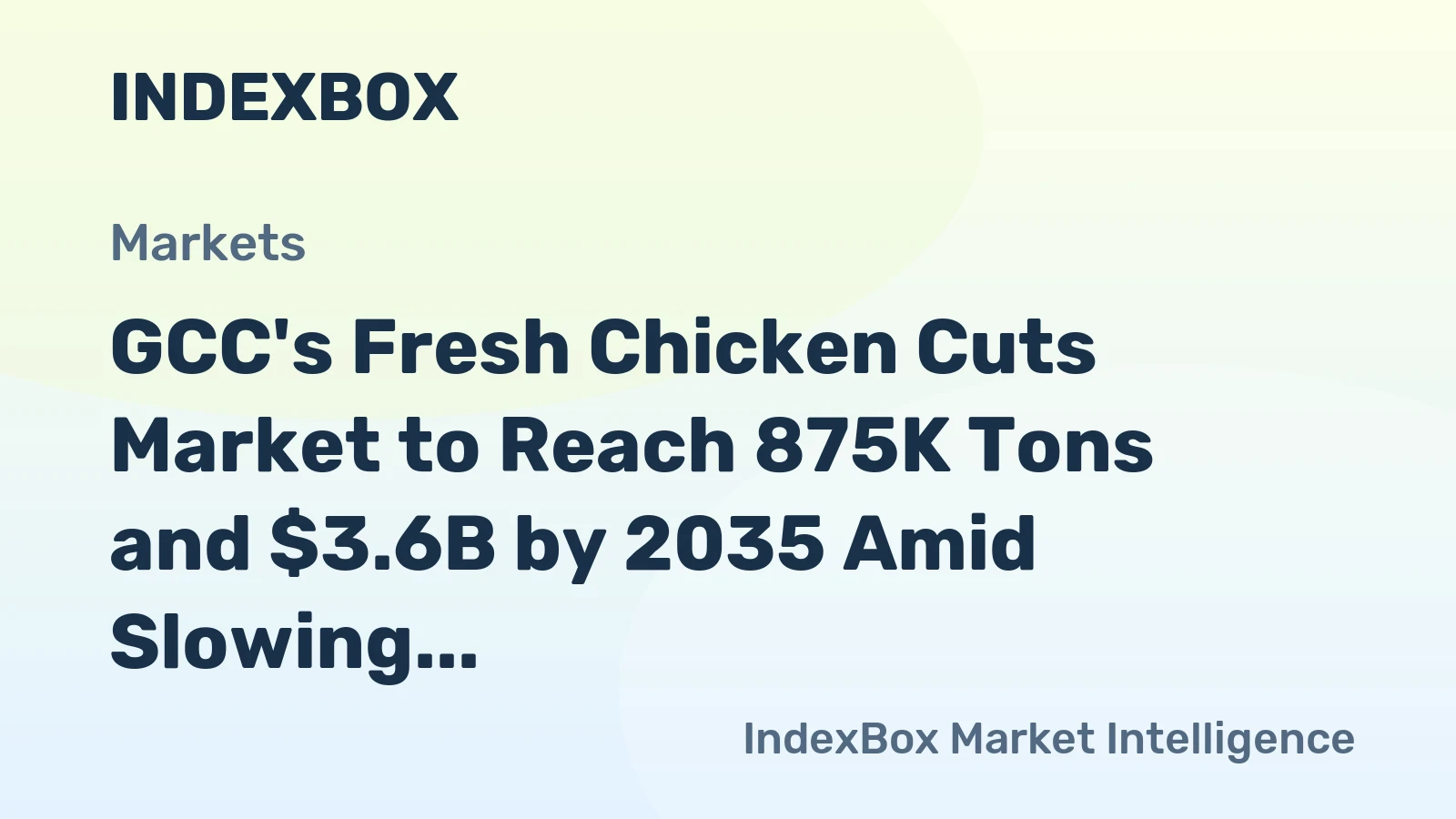 GCC's Fresh Chicken Cuts Market to Reach 875K Tons and $3.6B by 2035 Amid Slowing Growth