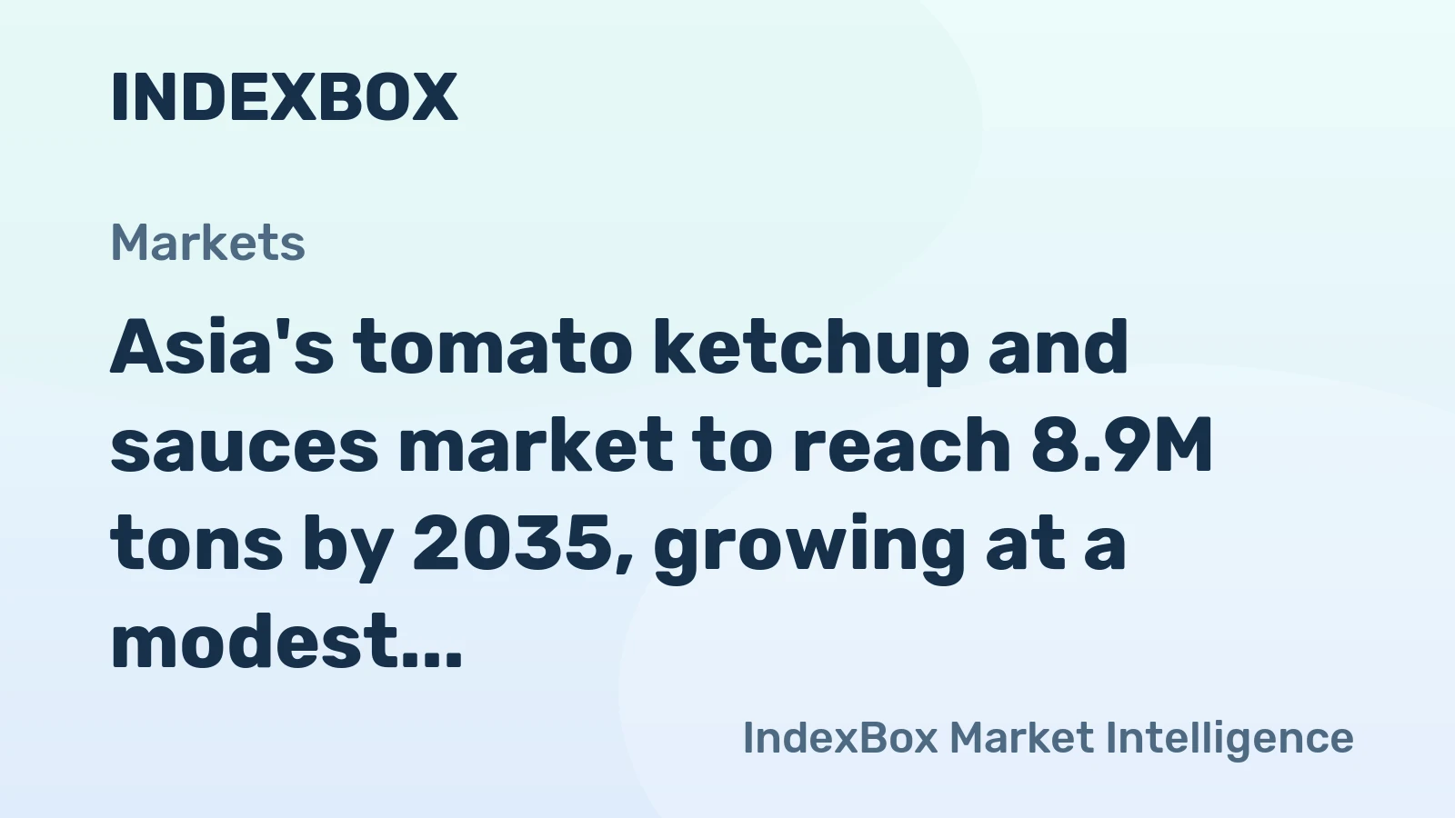 Asia's tomato ketchup and sauces market to reach 8.9M tons by 2035, growing at a modest CAGR of +0.2%.
