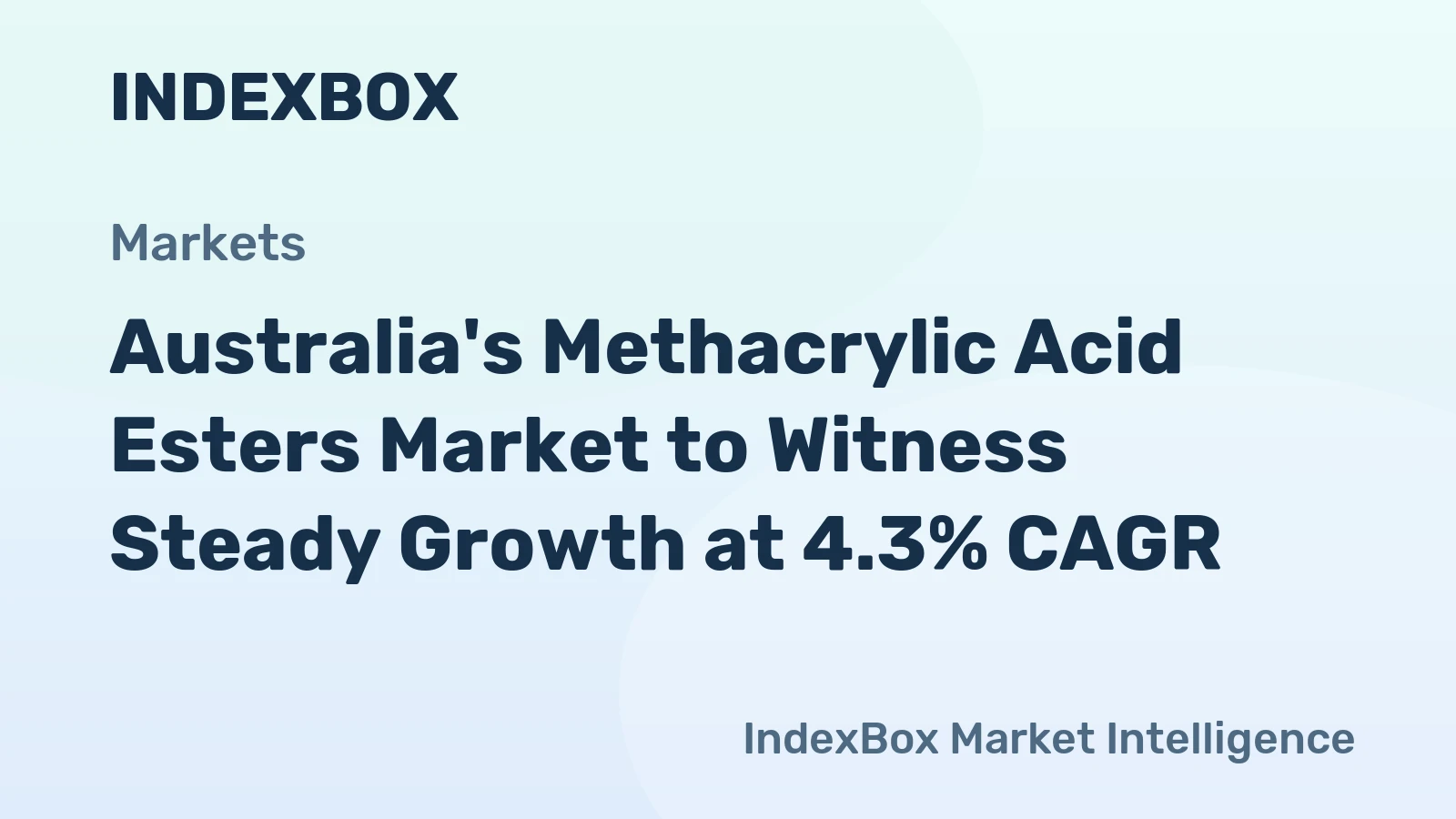 Australia's Methacrylic Acid Esters Market to Witness Steady Growth at 4.3% CAGR