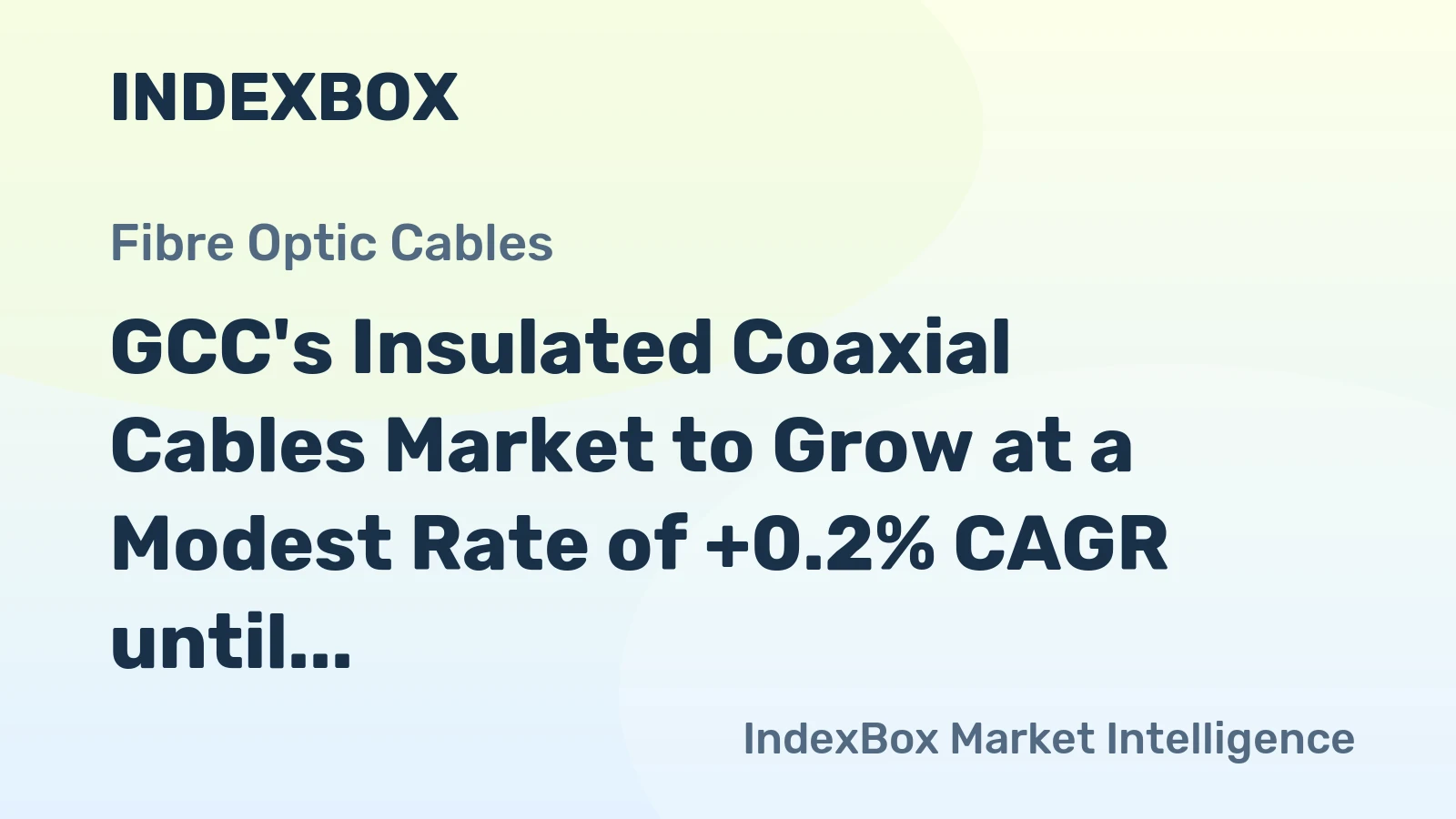GCC's Insulated Coaxial Cables Market to Grow at a Modest Rate of +0.2% CAGR until 2035