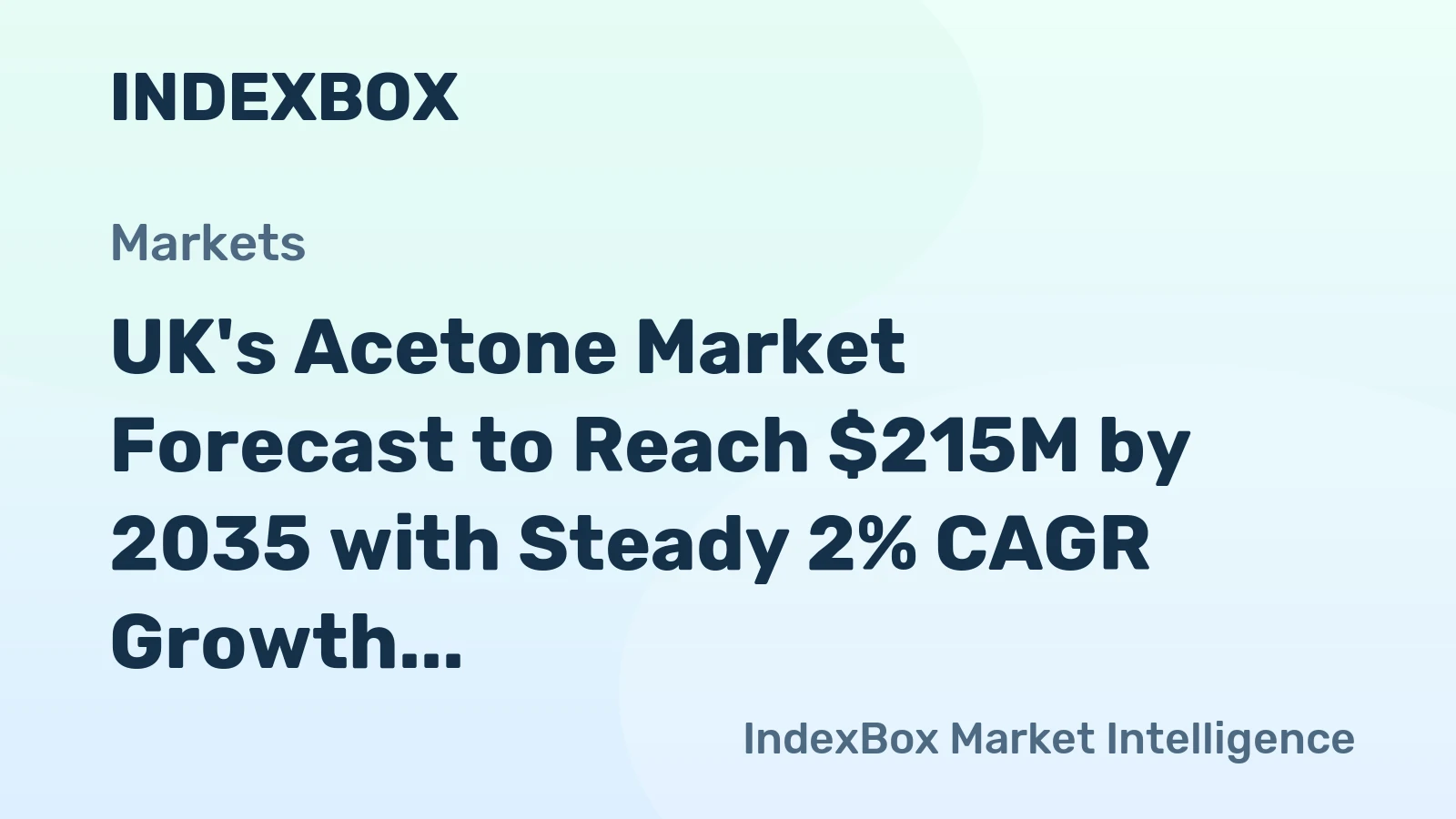 UK's Acetone Market Forecast to Reach $215M by 2035 with Steady 2% CAGR Growth