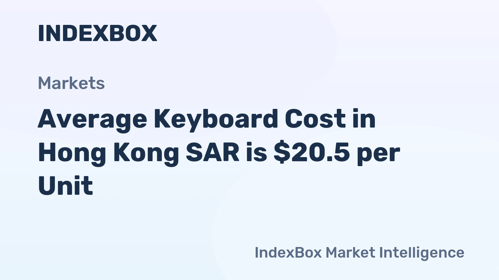 Average Keyboard Cost in Hong Kong SAR is $20.5 per Unit