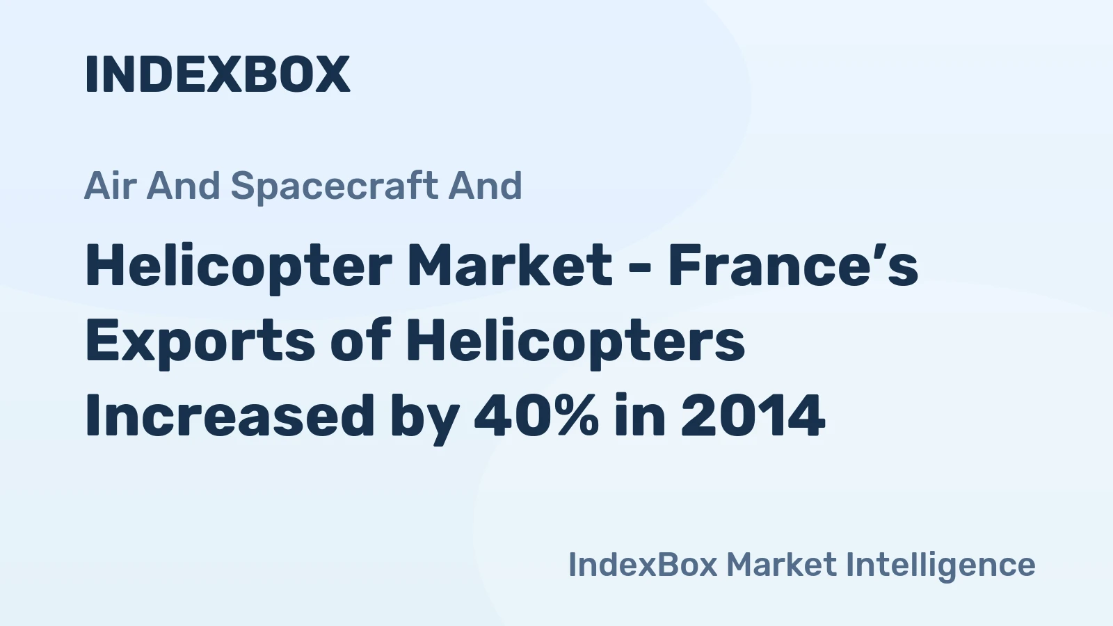 Helicopter Market - France’s Exports of Helicopters Increased by 40% in 2014