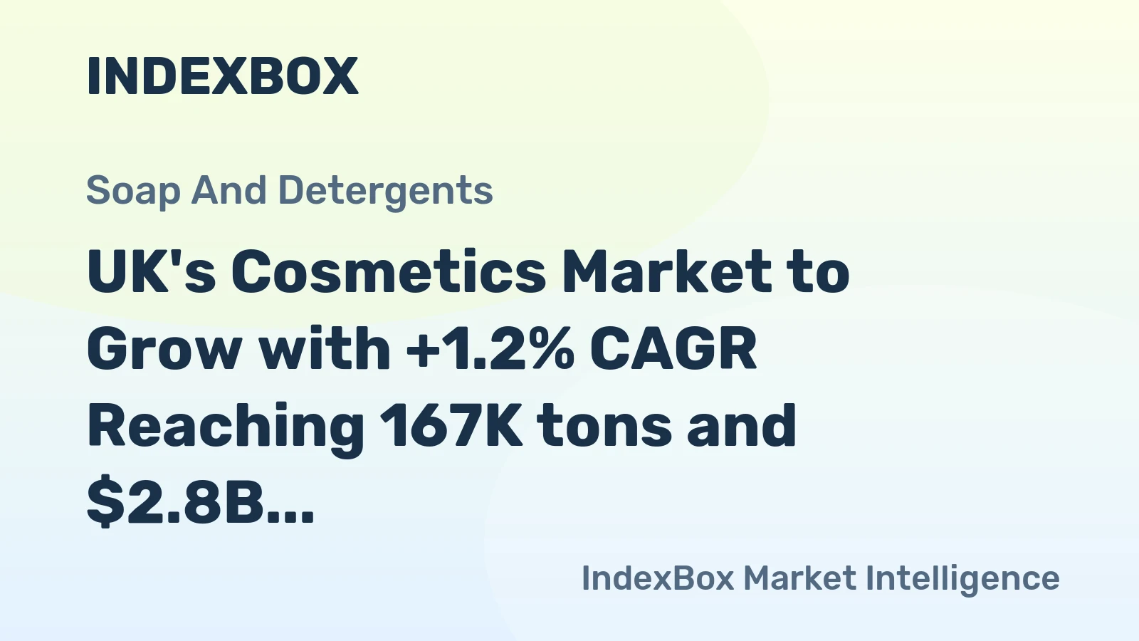 UK's Cosmetics Market to Grow with +1.2% CAGR Reaching 167K tons and $2.8B in 2035