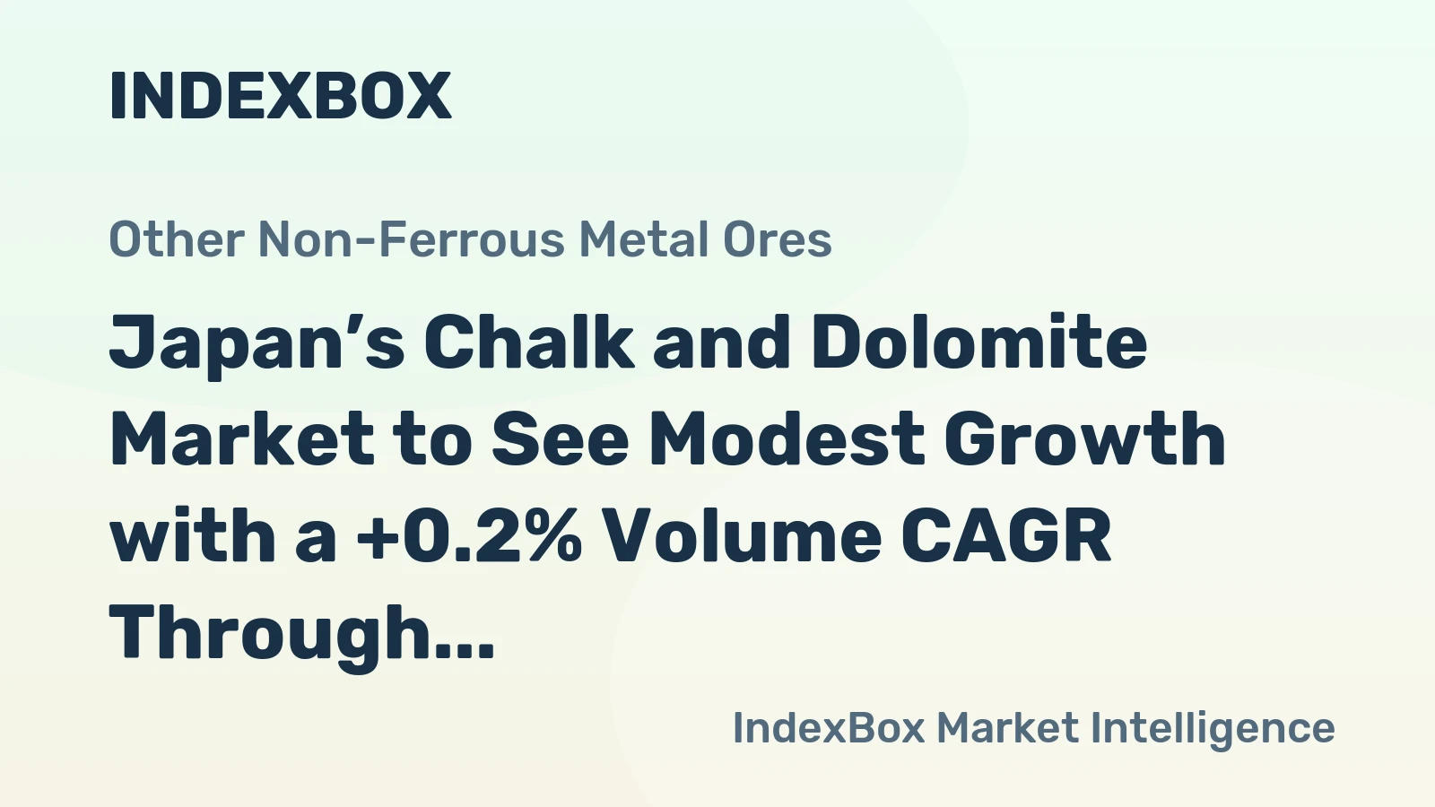 Japan’s Chalk and Dolomite Market to See Modest Growth with a +0.2% Volume CAGR Through 2035