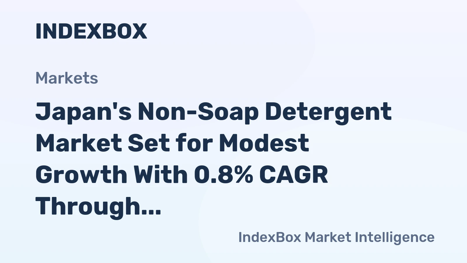 Japan's Non-Soap Detergent Market Set for Modest Growth With 0.8% CAGR Through 2035