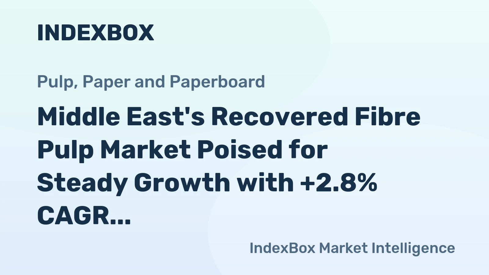 Middle East's Recovered Fibre Pulp Market Poised for Steady Growth with +2.8% CAGR in Value