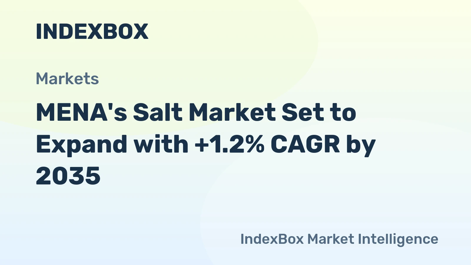 MENA's Salt Market Set to Expand with +1.2% CAGR by 2035