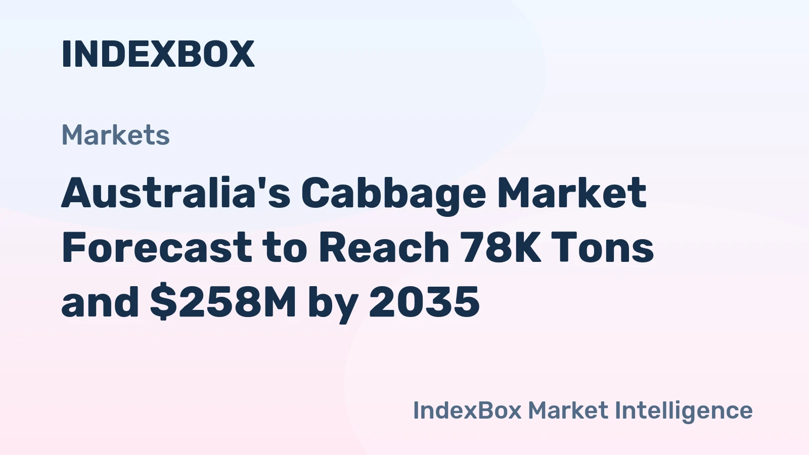 Australia's Cabbage Market Forecast to Reach 78K Tons and $258M by 2035