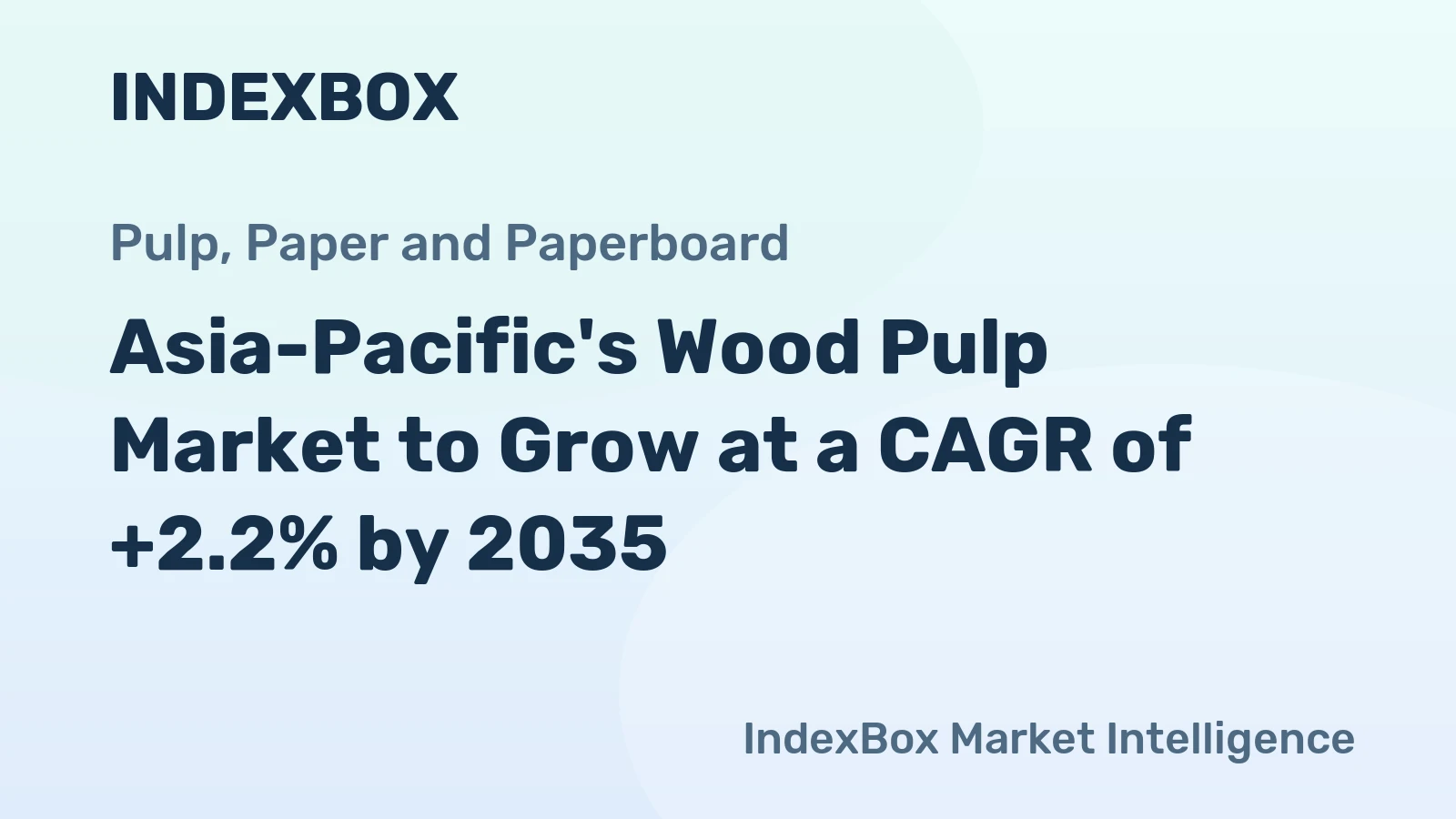 Asia-Pacific's Wood Pulp Market to Grow at a CAGR of +2.2% by 2035