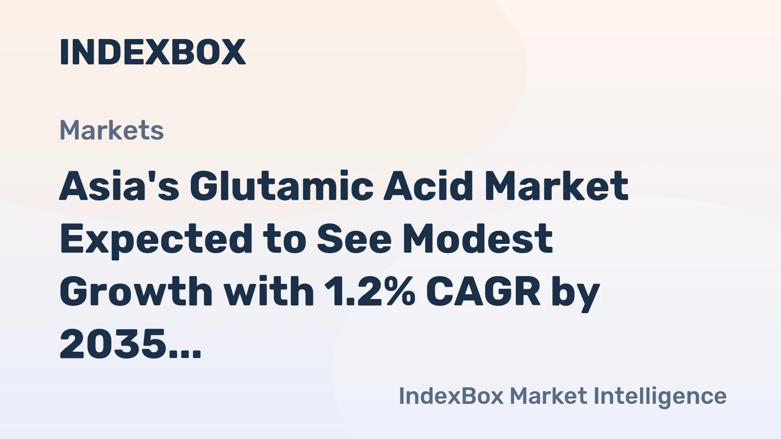Asia's Glutamic Acid Market Expected to See Modest Growth with 1.2% CAGR by 2035
