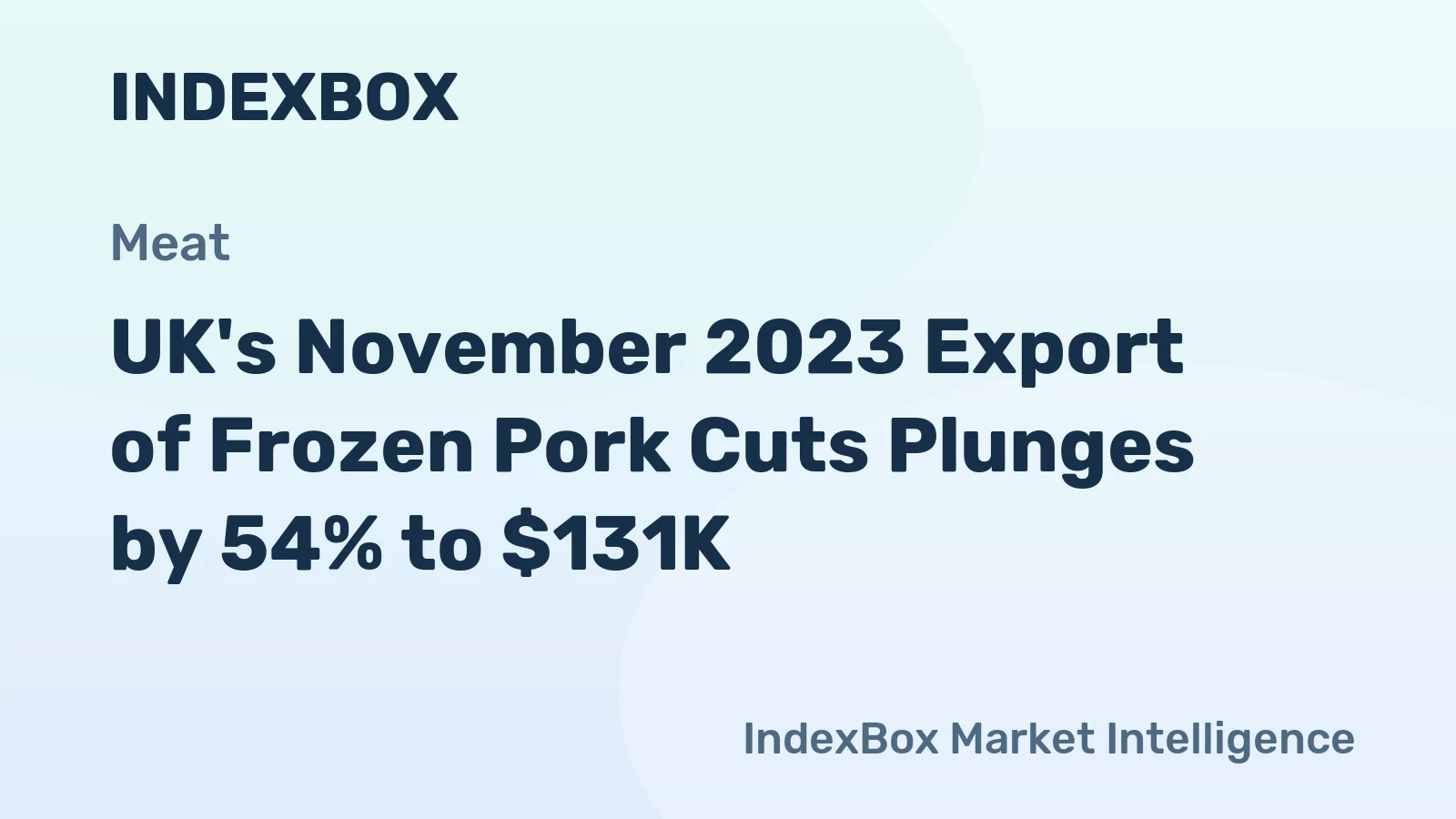 UK's November 2023 Export of Frozen Pork Cuts Plunges by 54% to $131K