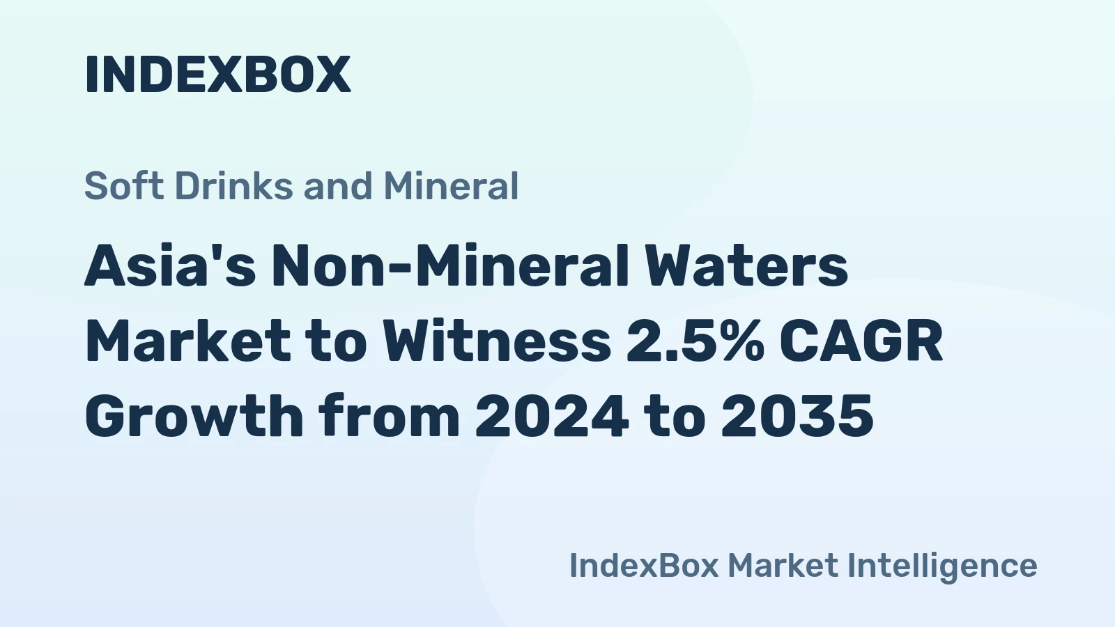 Asia's Non-Mineral Waters Market to Witness 2.5% CAGR Growth from 2024 to 2035