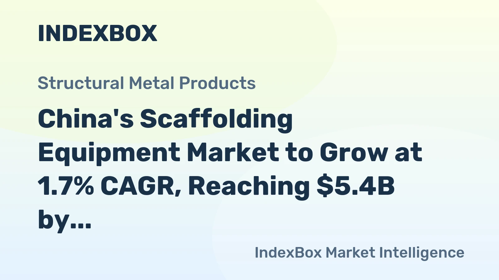China's Scaffolding Equipment Market to Grow at 1.7% CAGR, Reaching $5.4B by 2035