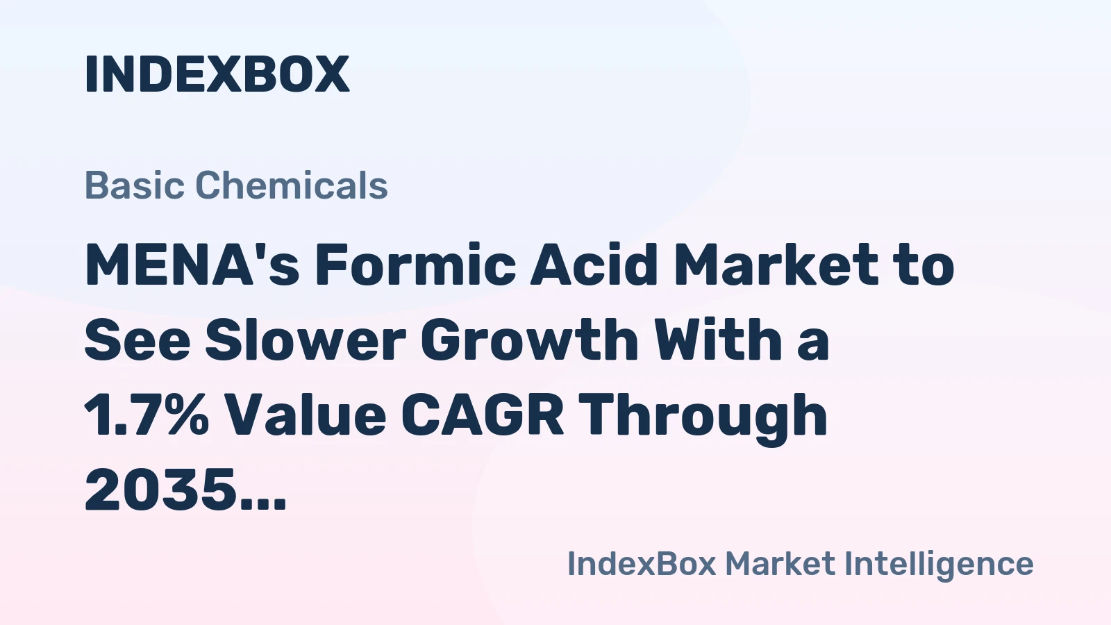 MENA's Formic Acid Market to See Slower Growth With a 1.7% Value CAGR Through 2035