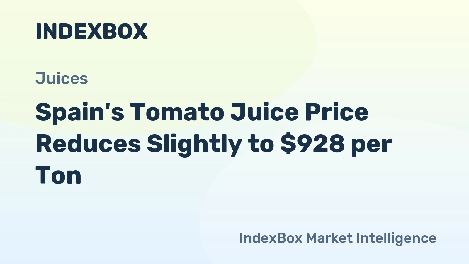 Spain's Tomato Juice Price Reduces Slightly to $928 per Ton