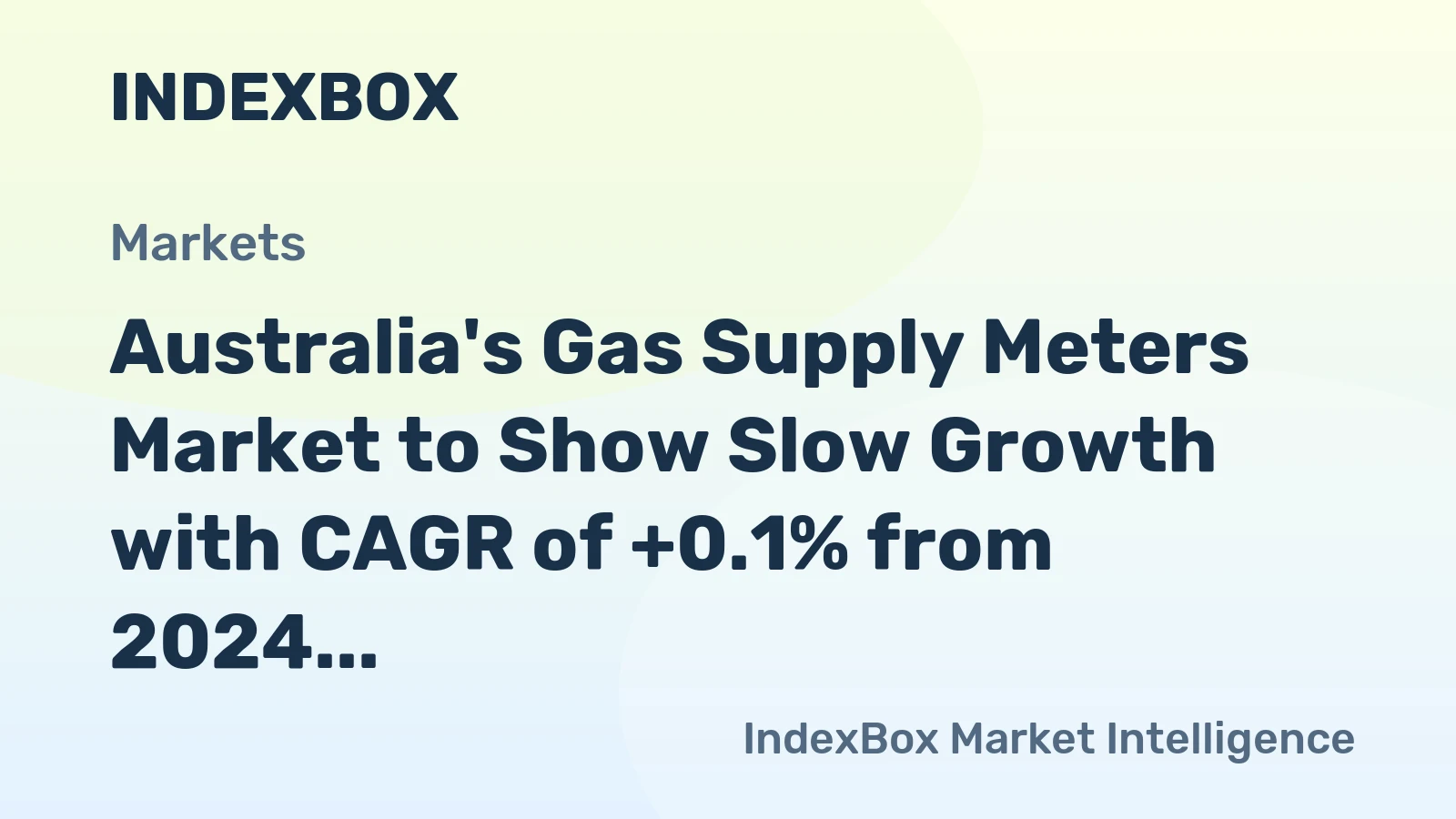 Australia's Gas Supply Meters Market to Show Slow Growth with CAGR of +0.1% from 2024 to 2035