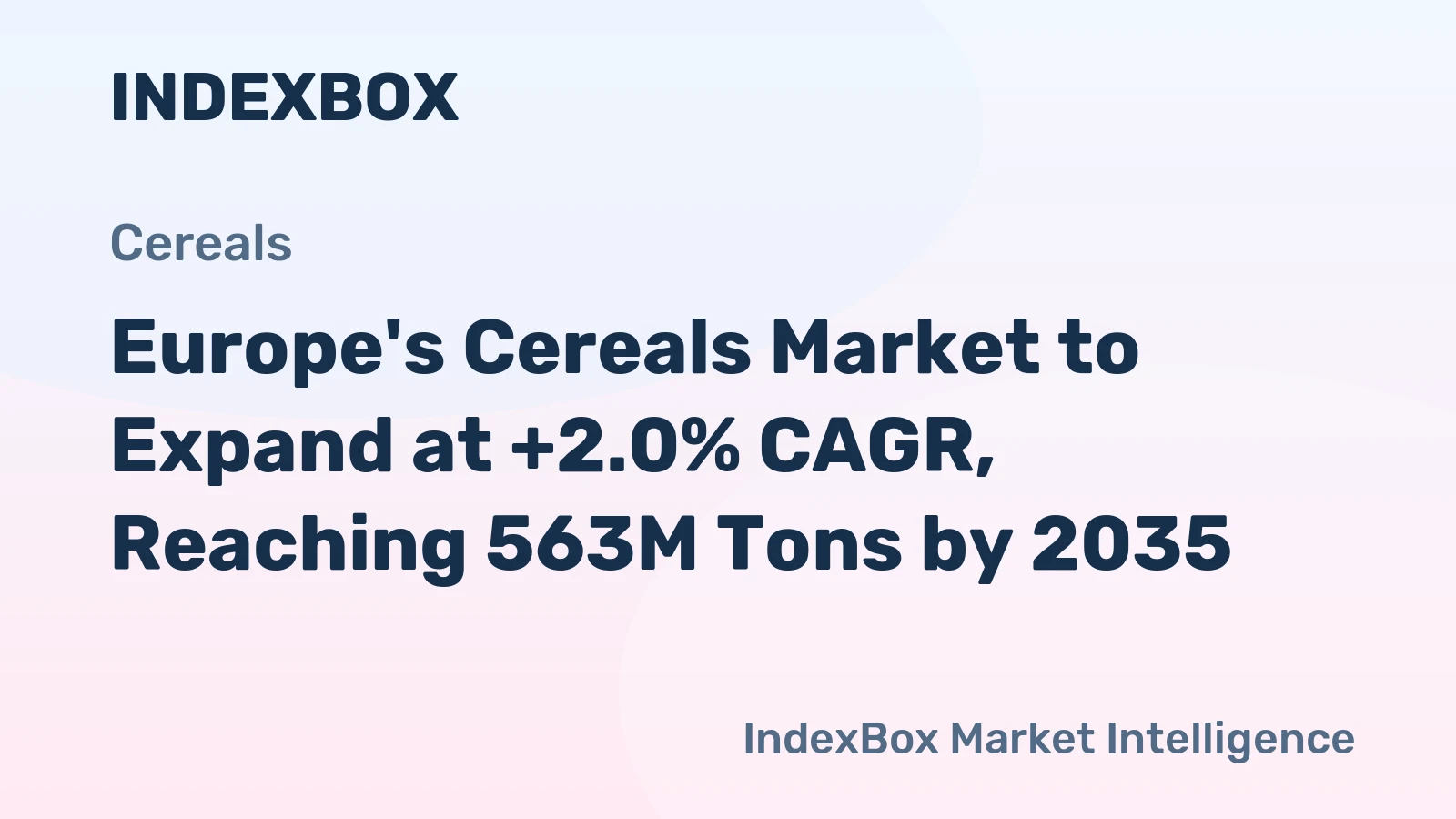 Europe's Cereals Market to Expand at +2.0% CAGR, Reaching 563M Tons by 2035