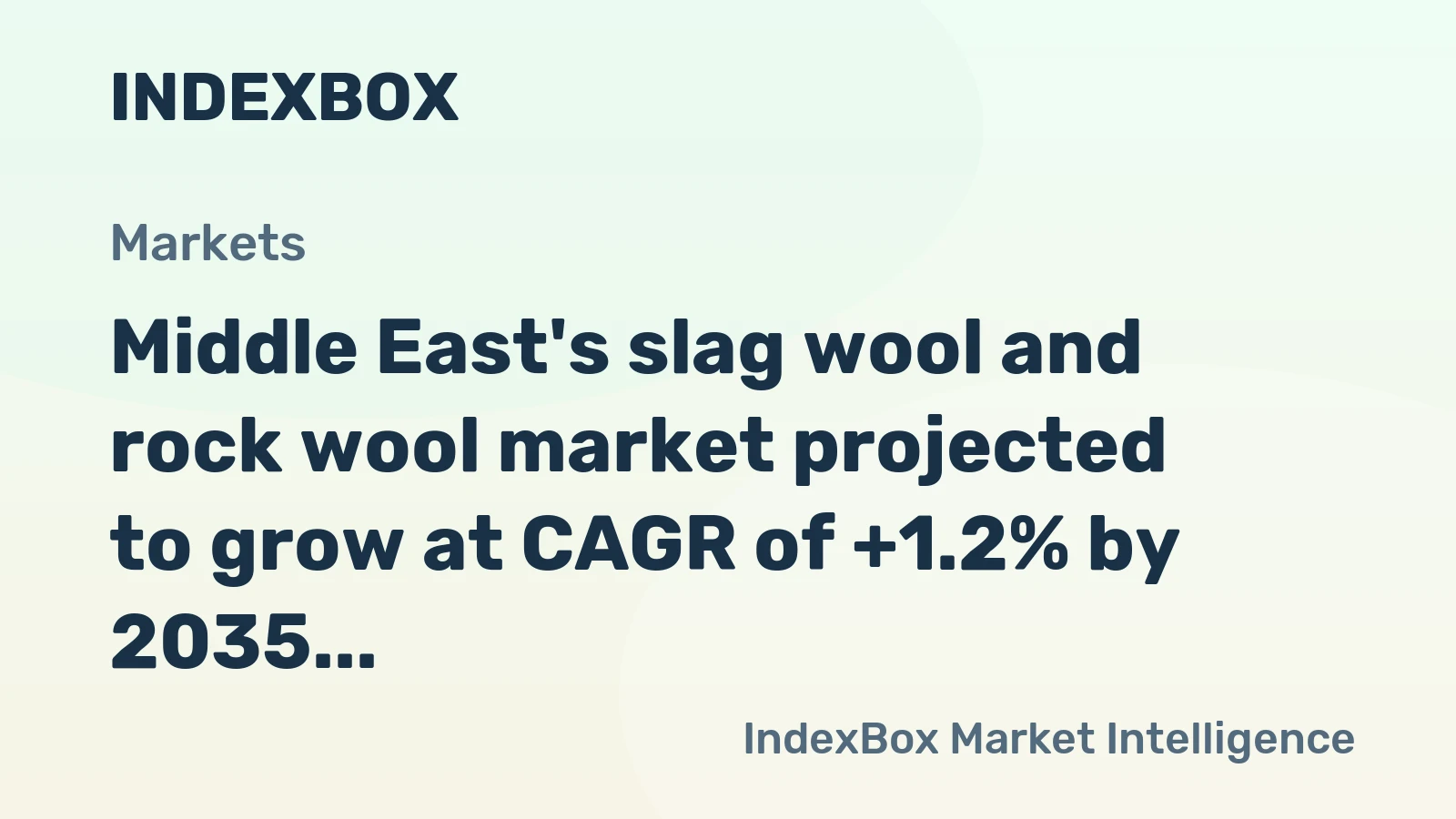 Middle East's slag wool and rock wool market projected to grow at CAGR of +1.2% by 2035, reaching $1.7B in value
