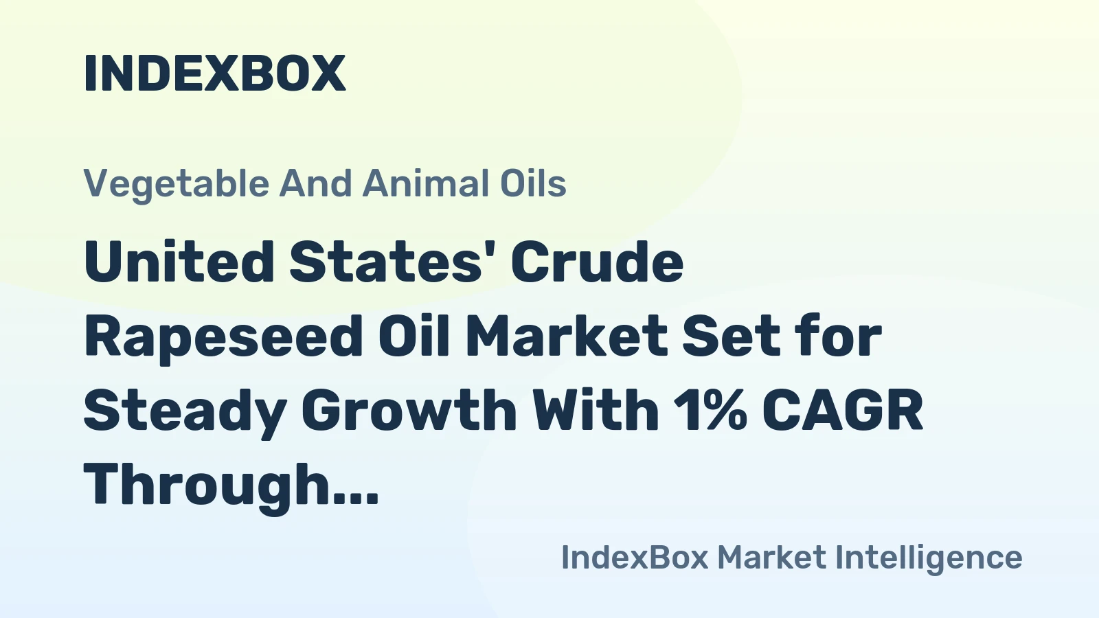 United States' Crude Rapeseed Oil Market Set for Steady Growth With 1% CAGR Through 2035