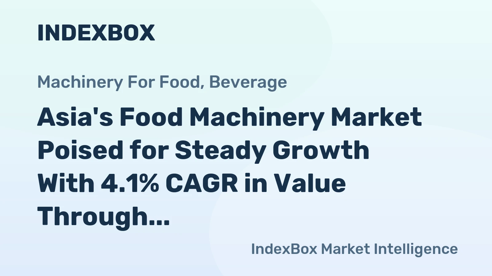 Asia's Food Machinery Market Poised for Steady Growth With 4.1% CAGR in Value Through 2035