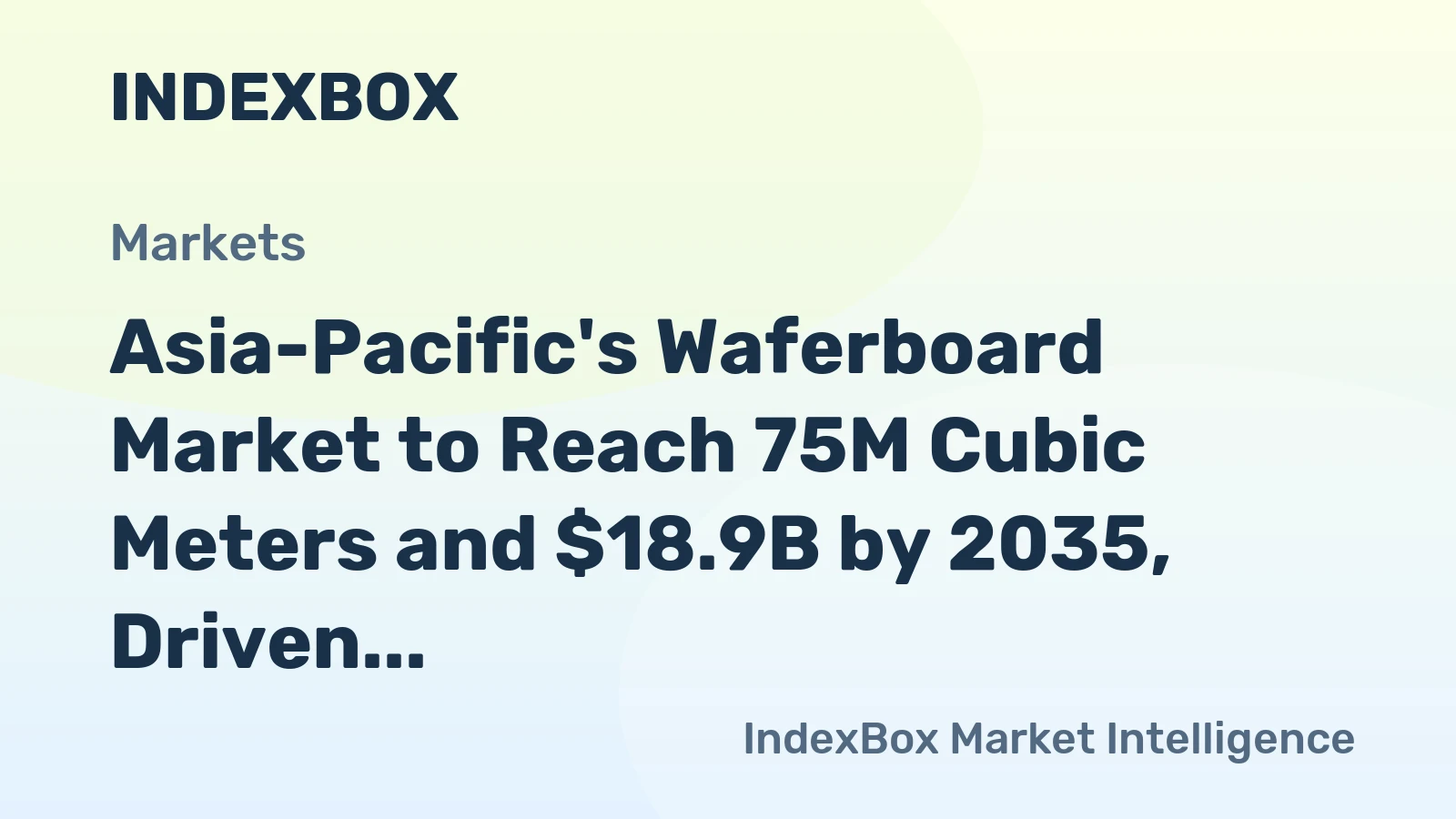 Asia-Pacific's Waferboard Market to Reach 75M Cubic Meters and $18.9B by 2035, Driven by Increasing Demand