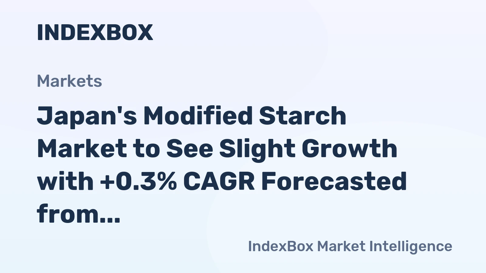 Japan's Modified Starch Market to See Slight Growth with +0.3% CAGR Forecasted from 2024-2035