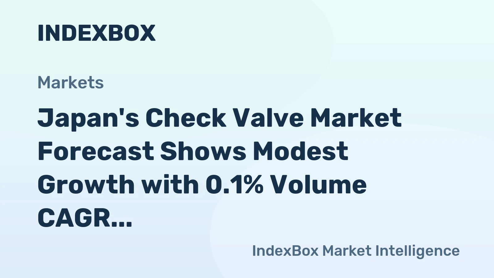 Japan's Check Valve Market Forecast Shows Modest Growth with 0.1% Volume CAGR Through 2035
